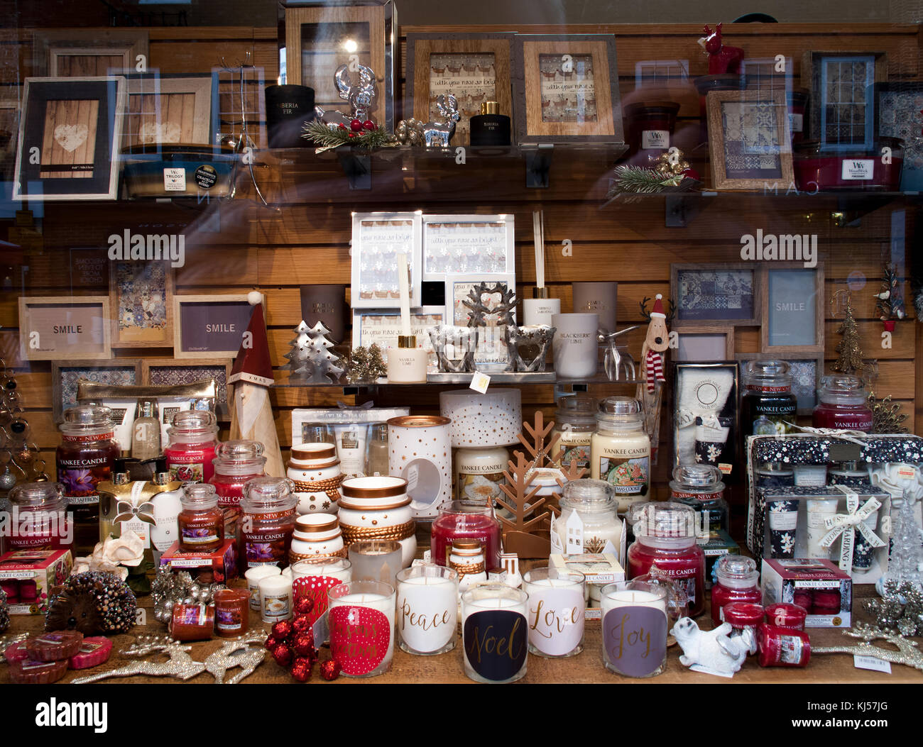 Retail shop window display of Christmas merchandise epitomising the ...