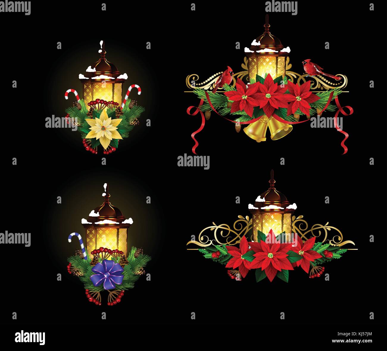 Christmas decoration with street light Stock Vector Image & Art - Alamy