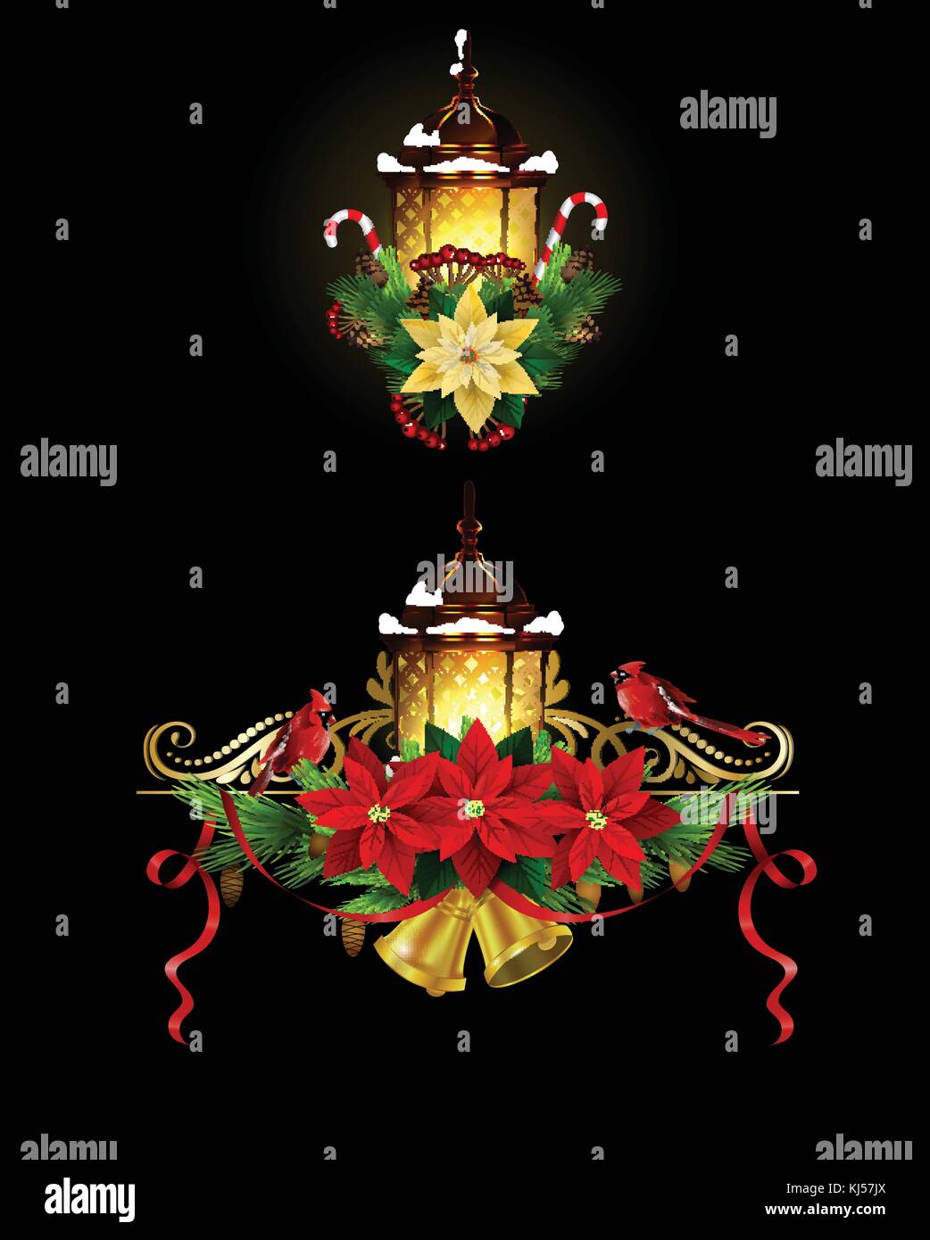 Christmas decoration with street light Stock Vector Image & Art - Alamy