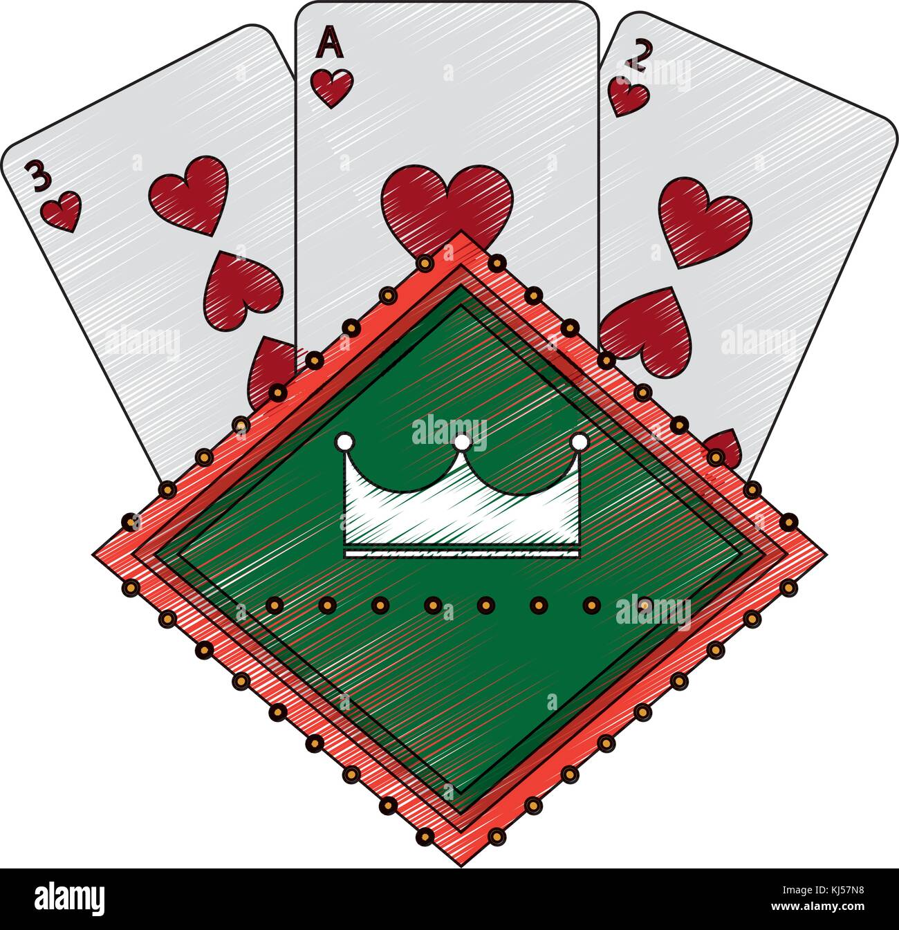 cards with crown emblem casino related icons image Stock Vector Image ...