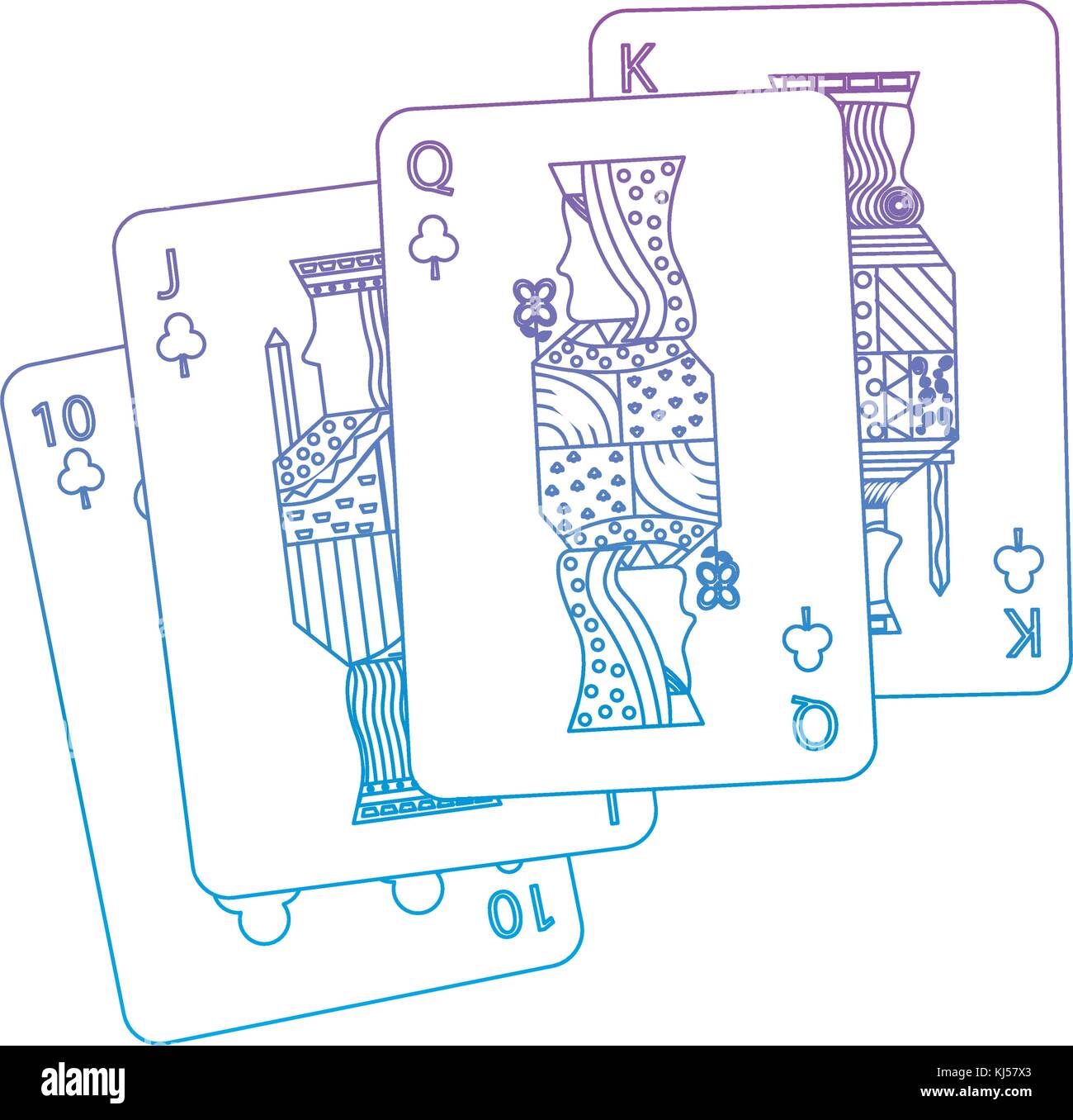 royal flush playing club cards poker casino Stock Vector Image & Art ...