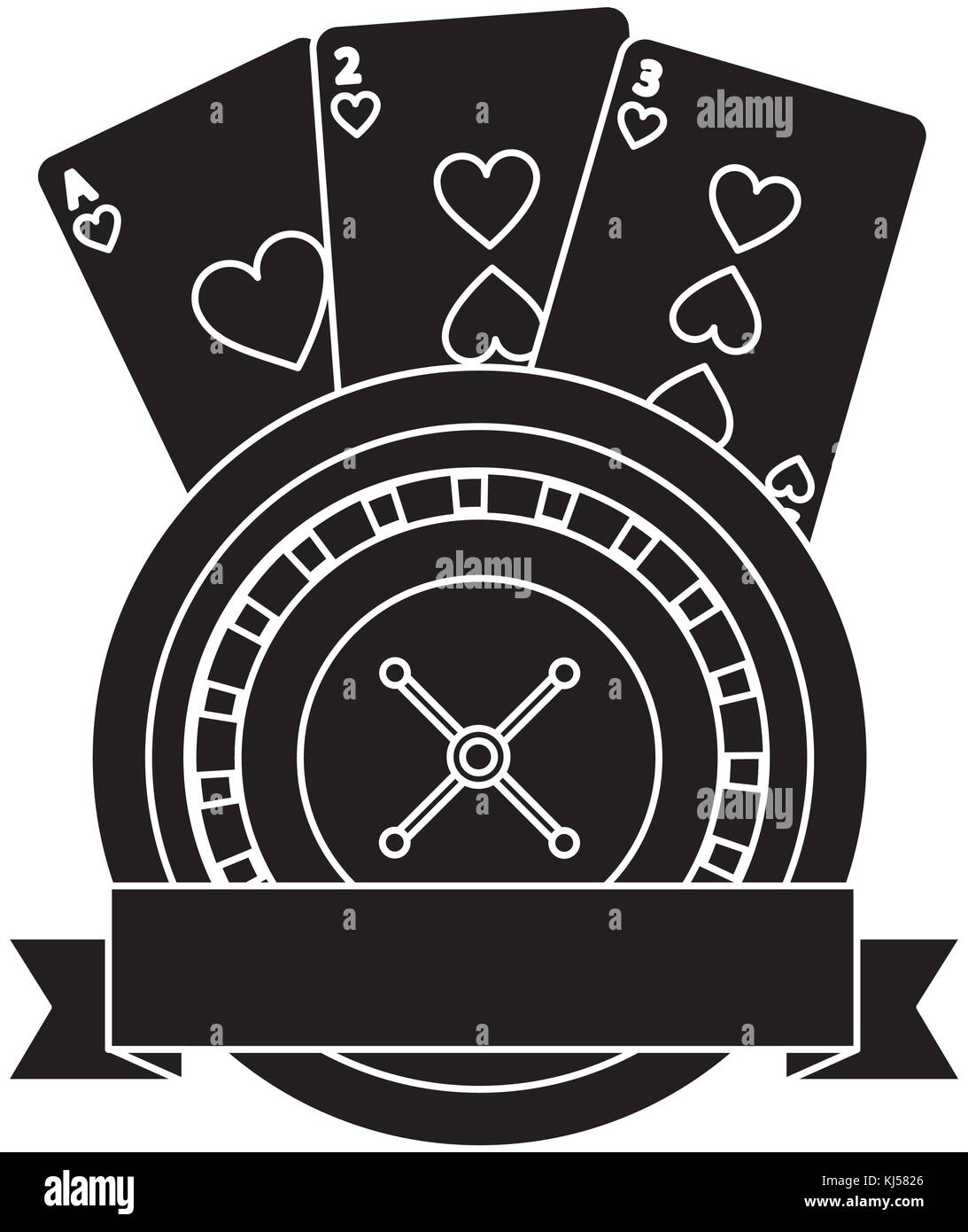 casino roulette wheel banner with game cards Stock Vector Image & Art ...