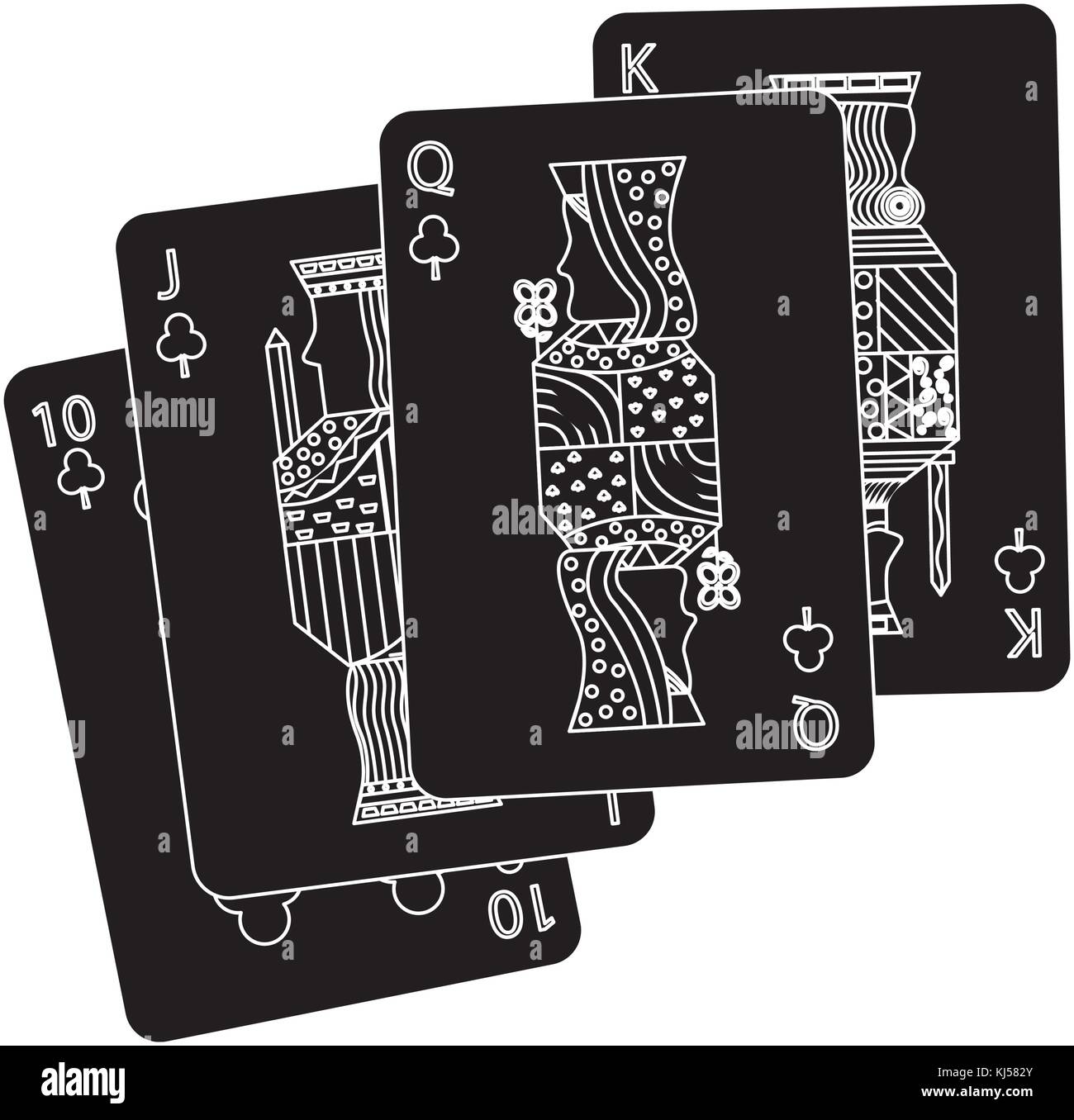 royal flush playing club cards poker casino Stock Vector Image & Art ...