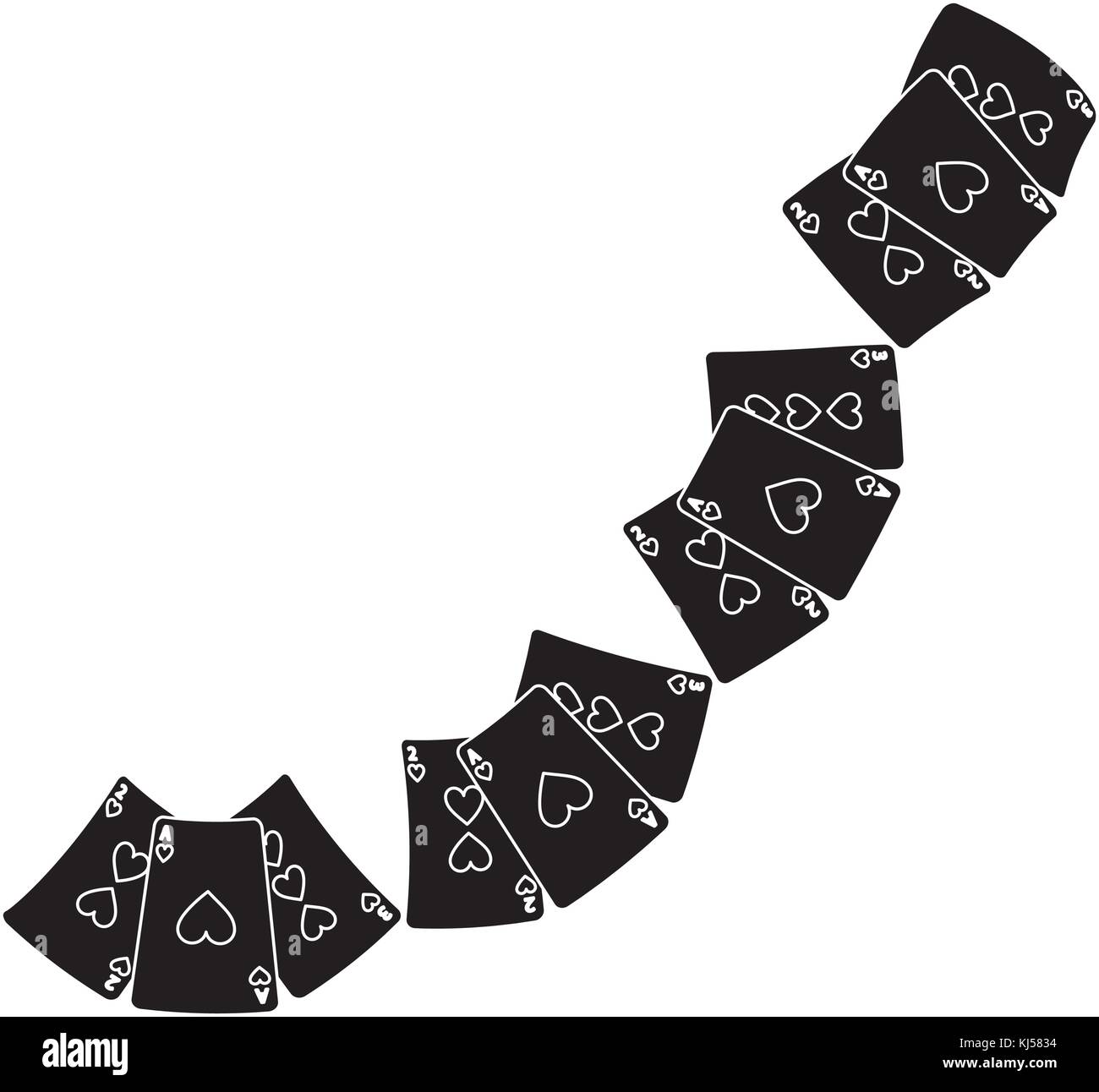 falling poker cards hearts casino game Stock Vector Image & Art - Alamy