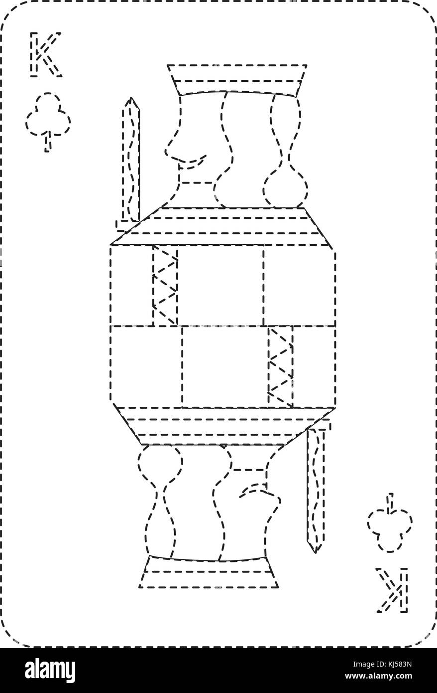 king of clover or clubs french playing cards related icon image Stock ...