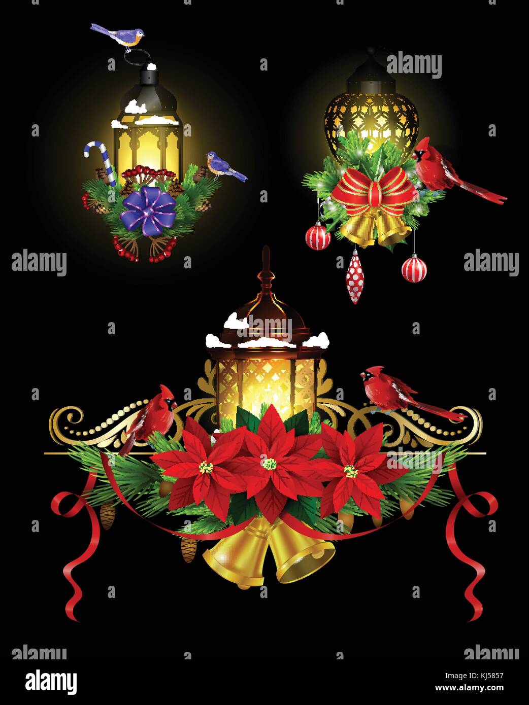 Christmas decoration with street light Stock Vector Image & Art - Alamy