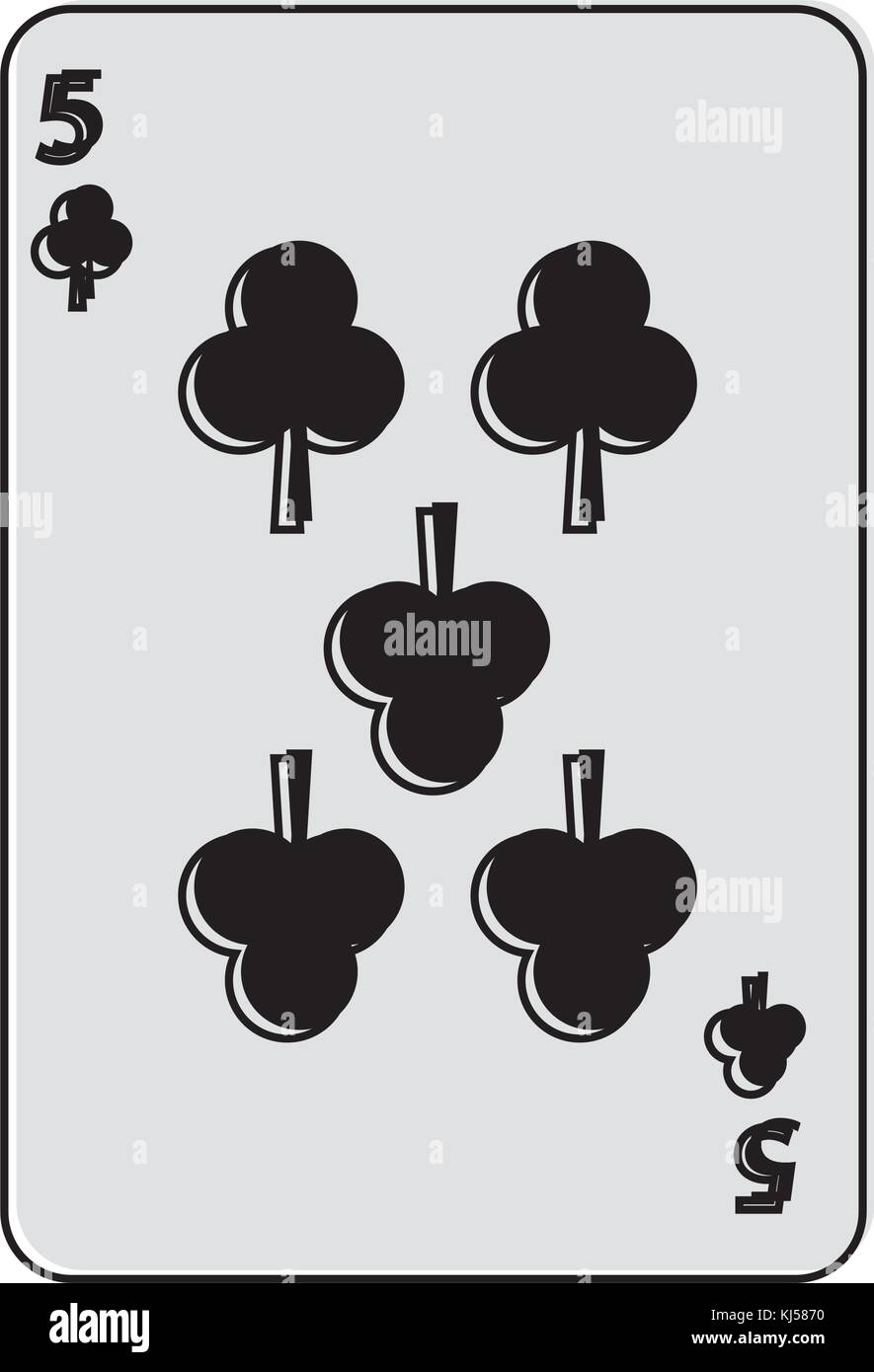 five of clover or clubs french playing cards related icon image Stock ...