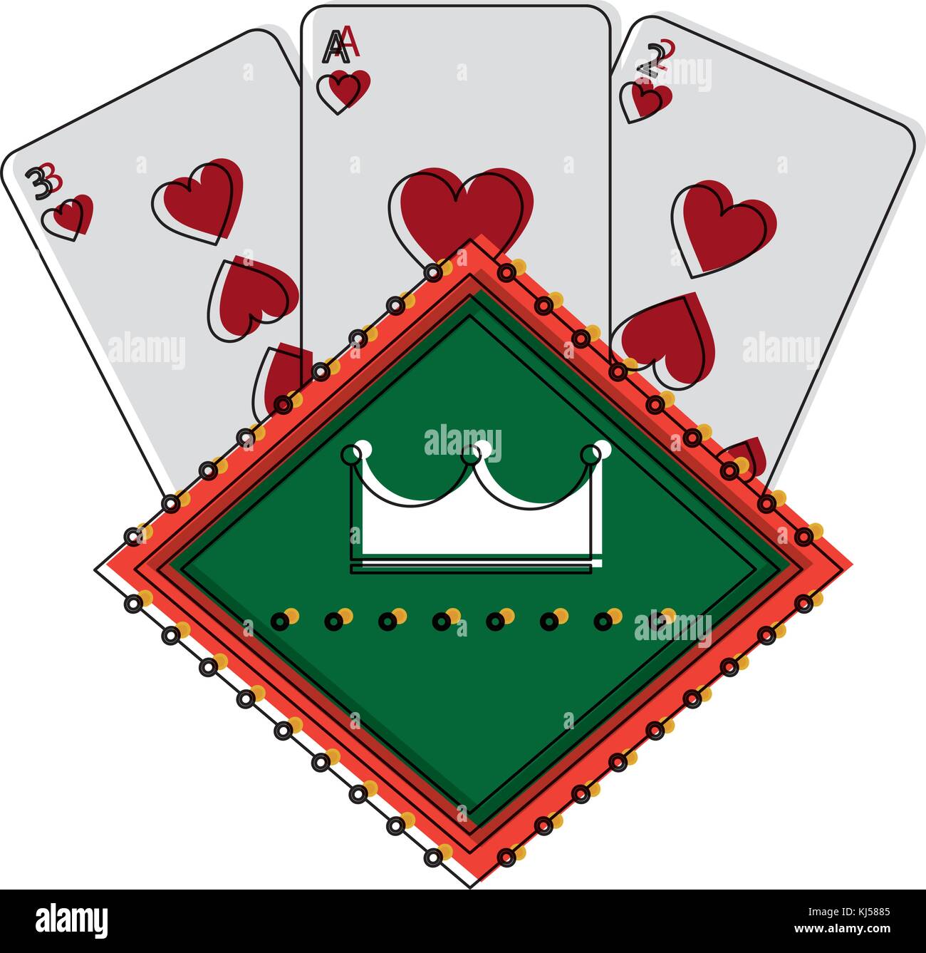 cards with crown emblem casino related icons image Stock Vector Image ...