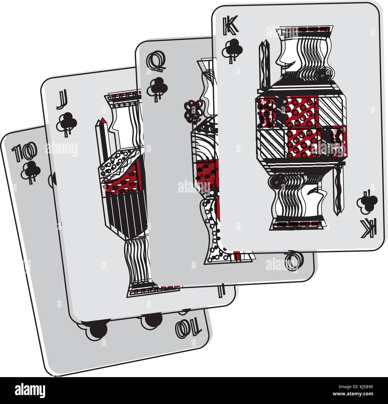 Royal straight flush Stock Vector Images - Alamy