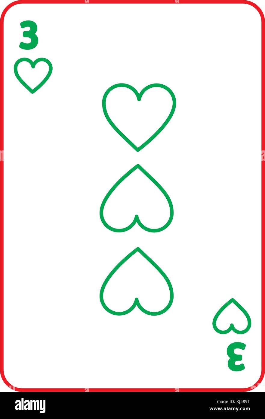 three of heart playing card theme casino Stock Vector Image & Art - Alamy