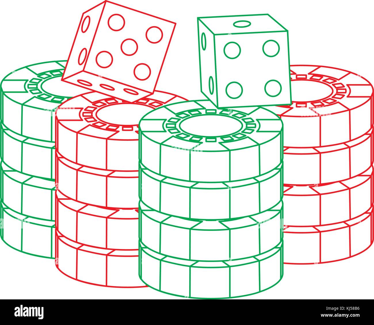 stacked chips and dice for game in the casino Stock Vector Image & Art ...
