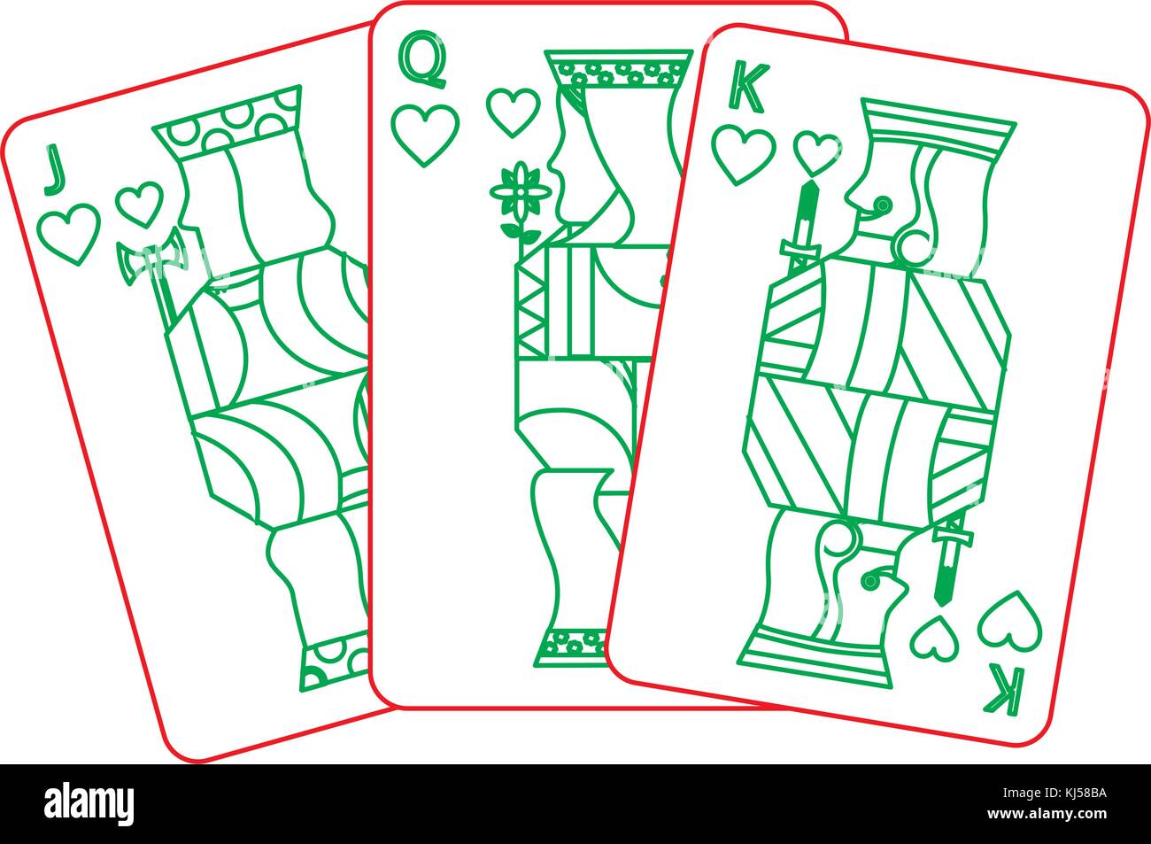 jack queen and king poker cards hand Stock Vector Image & Art - Alamy