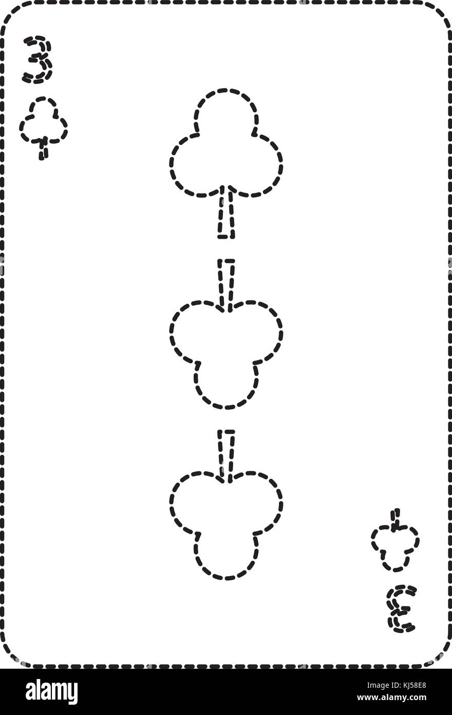 three of clover or clubs french playing cards related icon image Stock ...