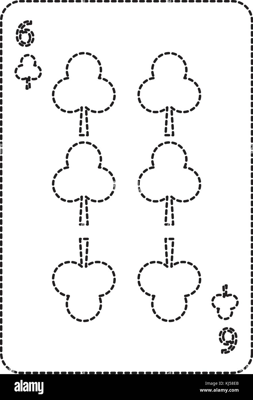 six of clover or clubs french playing cards related icon image Stock ...