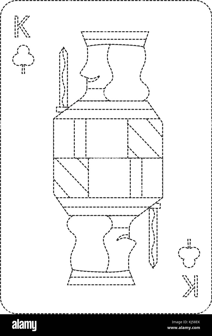 king of clover or clubs french playing cards related icon image Stock ...