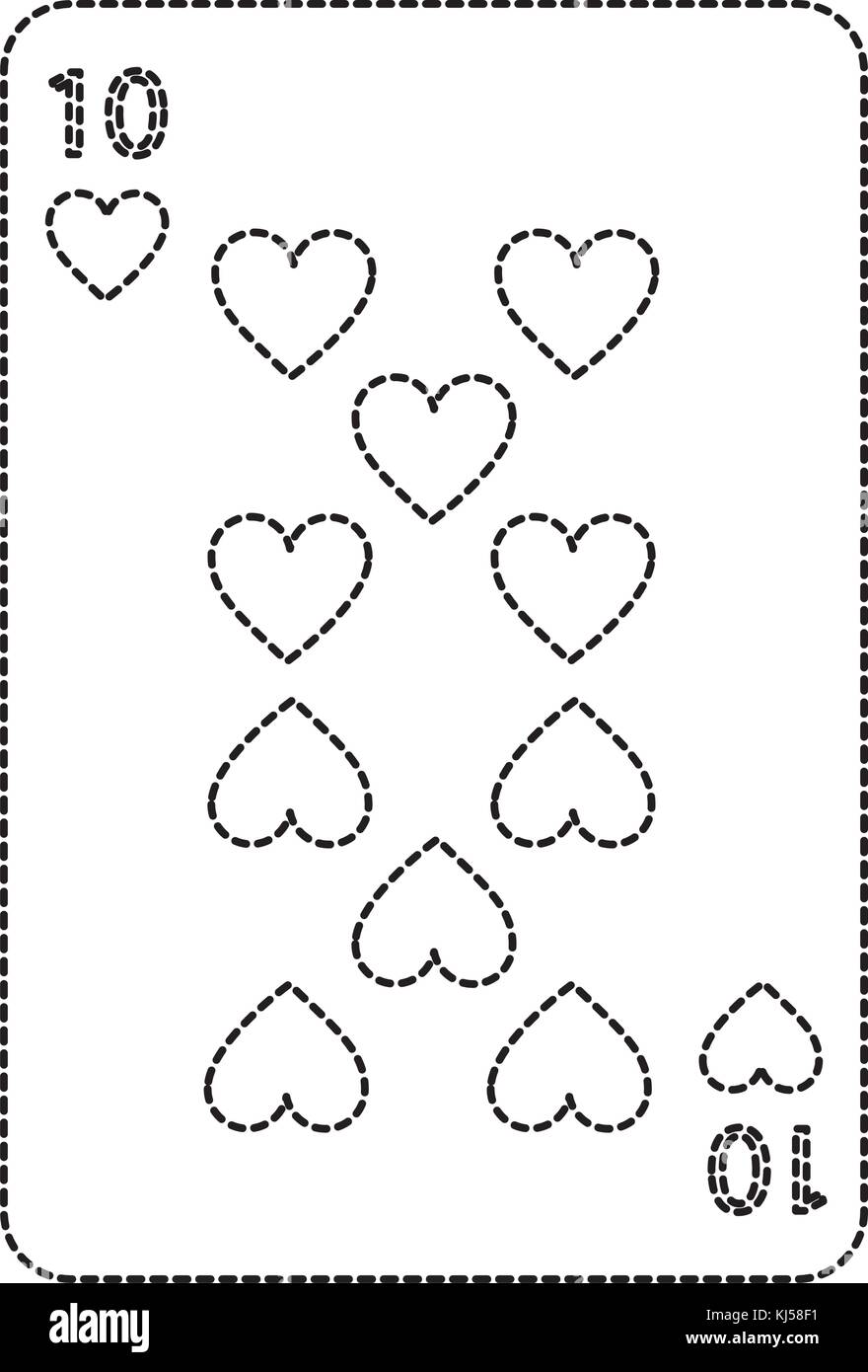 ten of hearts french playing cards related icon image Stock Vector ...