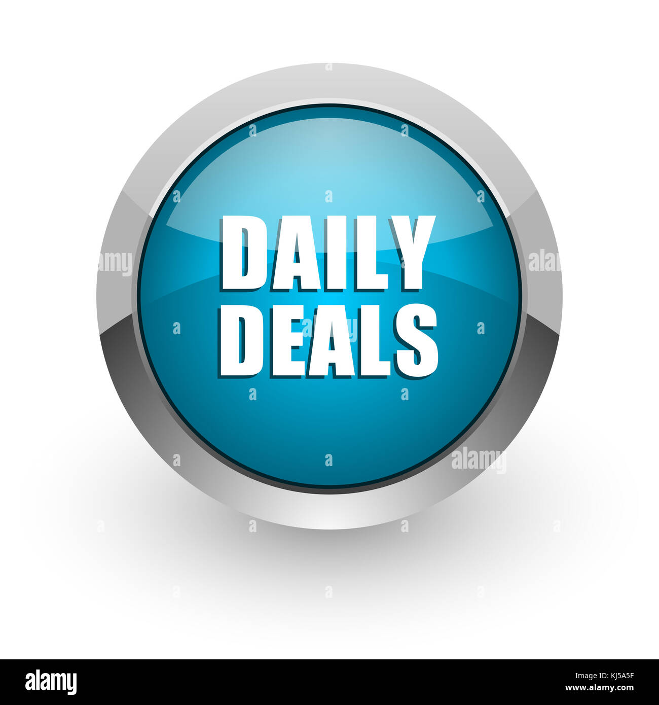 Daily deal blue silver metallic chrome border web and mobile phone icon ...