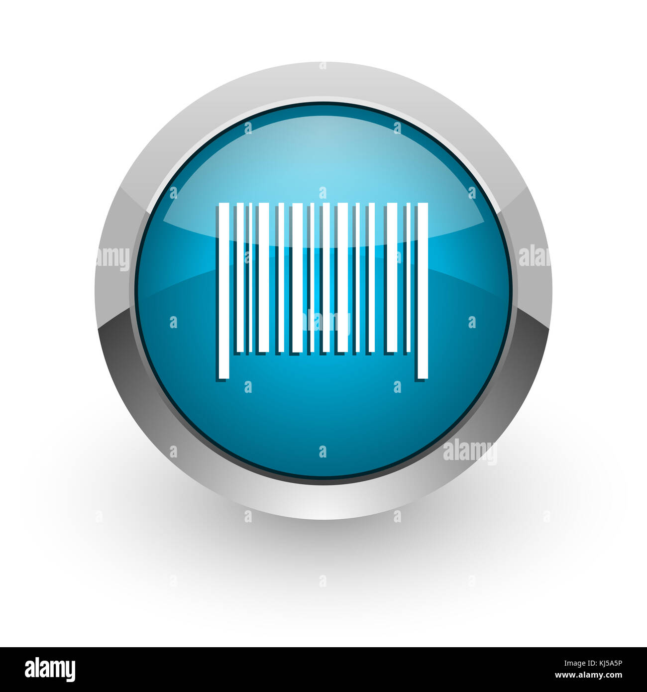 Barcode blue silver metallic chrome border web and mobile phone icon on ...