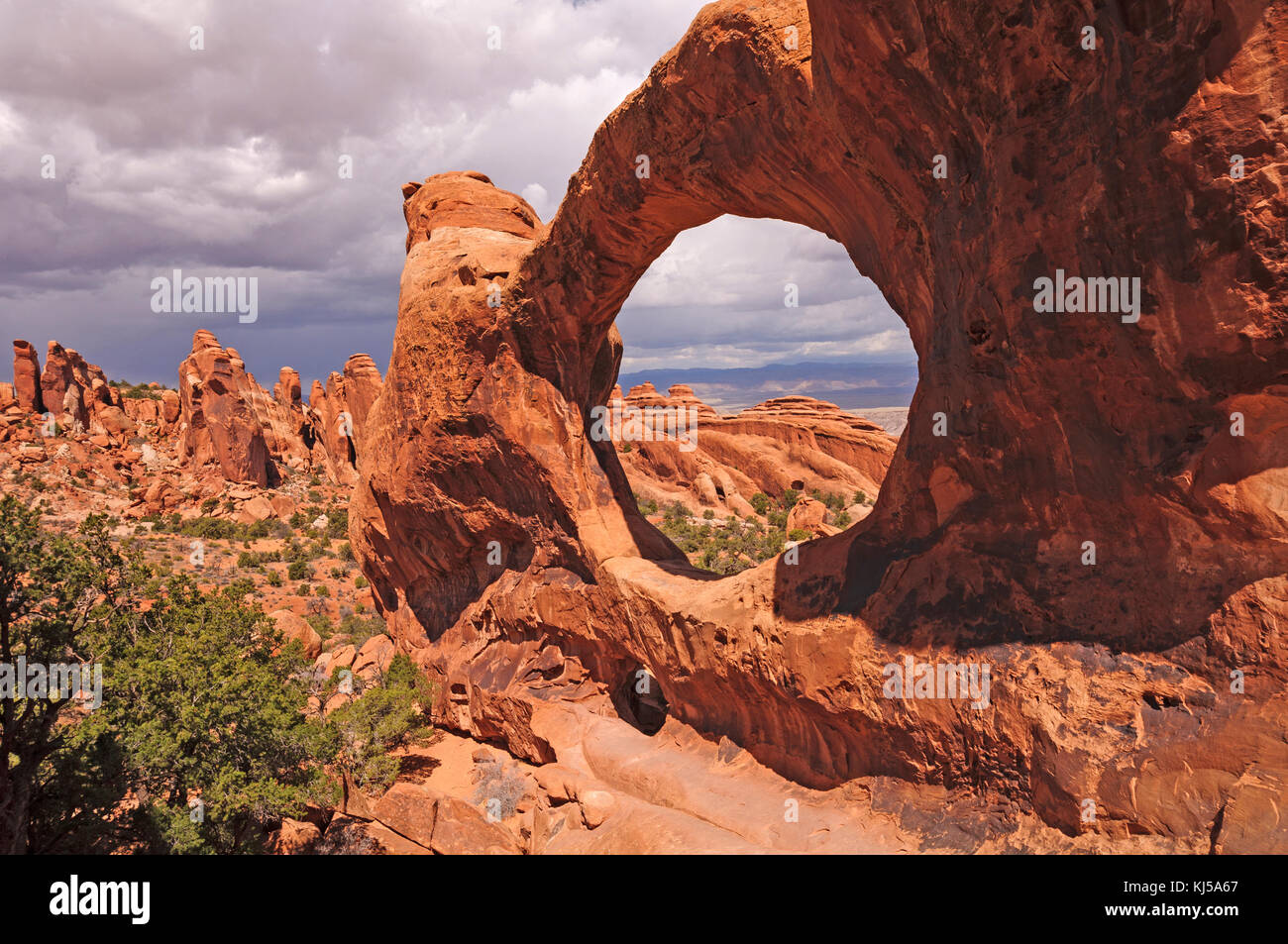 Window Arch Oblique View of the Double O Arch in Arches National Park ...