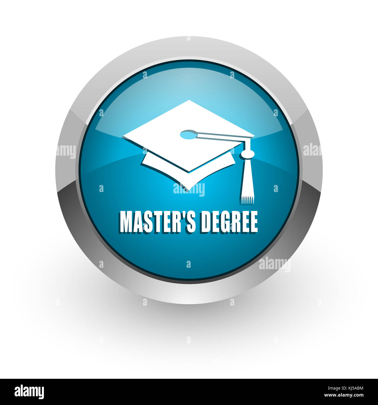 Masters degree blue silver metallic chrome border web and mobile phone ...