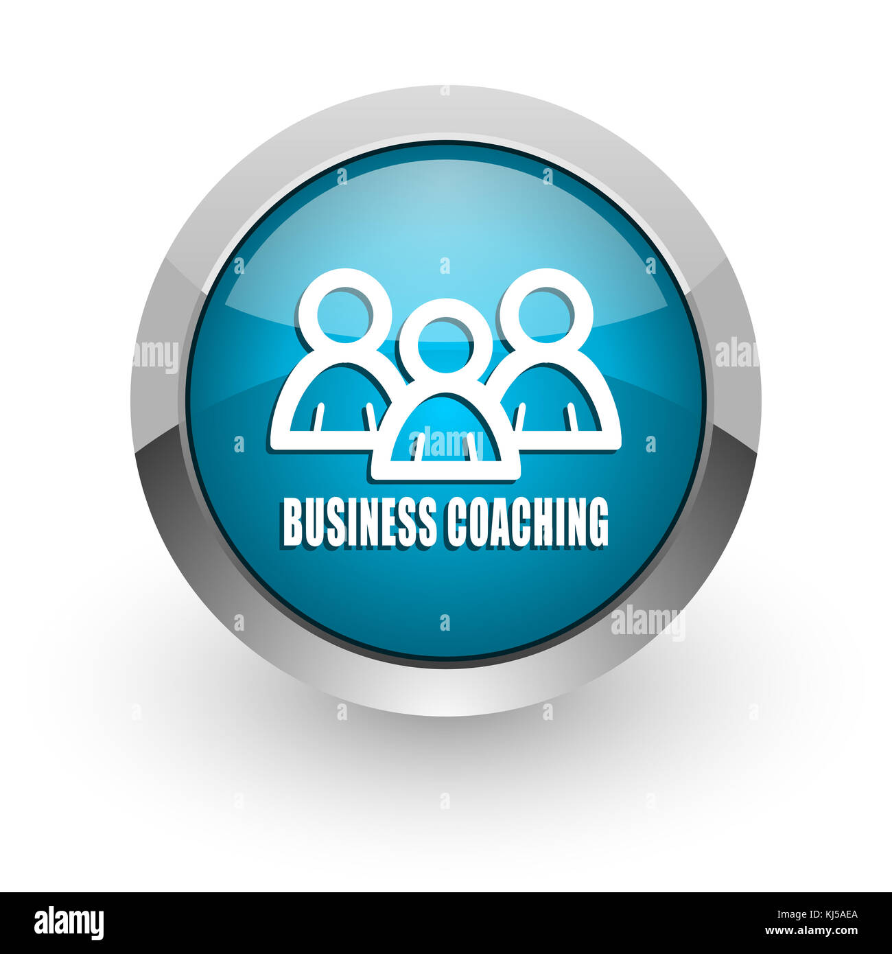 Business coaching blue silver metallic chrome border web and mobile ...