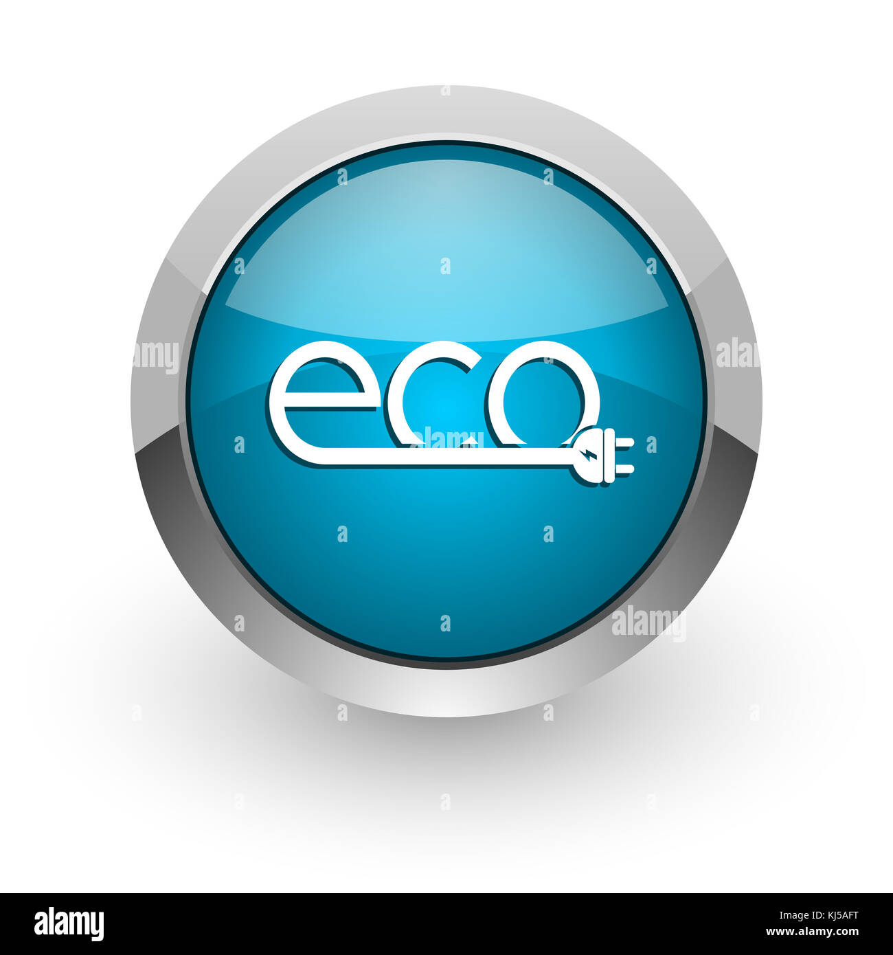 Eco electric plug blue silver metallic chrome border web and mobile ...