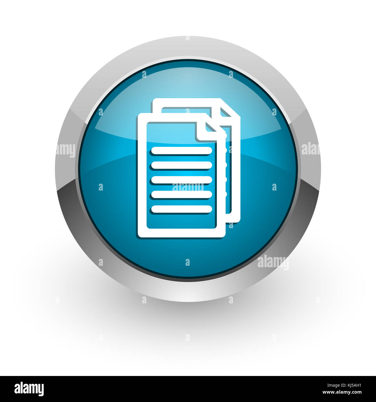 Document blue silver metallic chrome border web and mobile phone icon ...