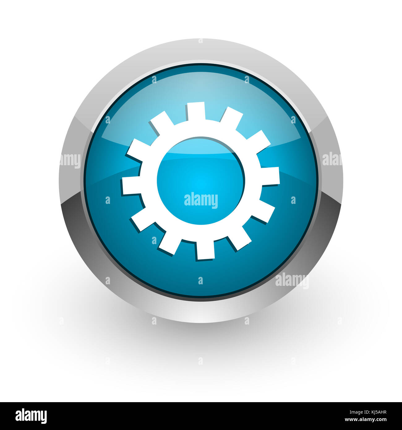 Settings icon gear blue background hi-res stock photography and images ...