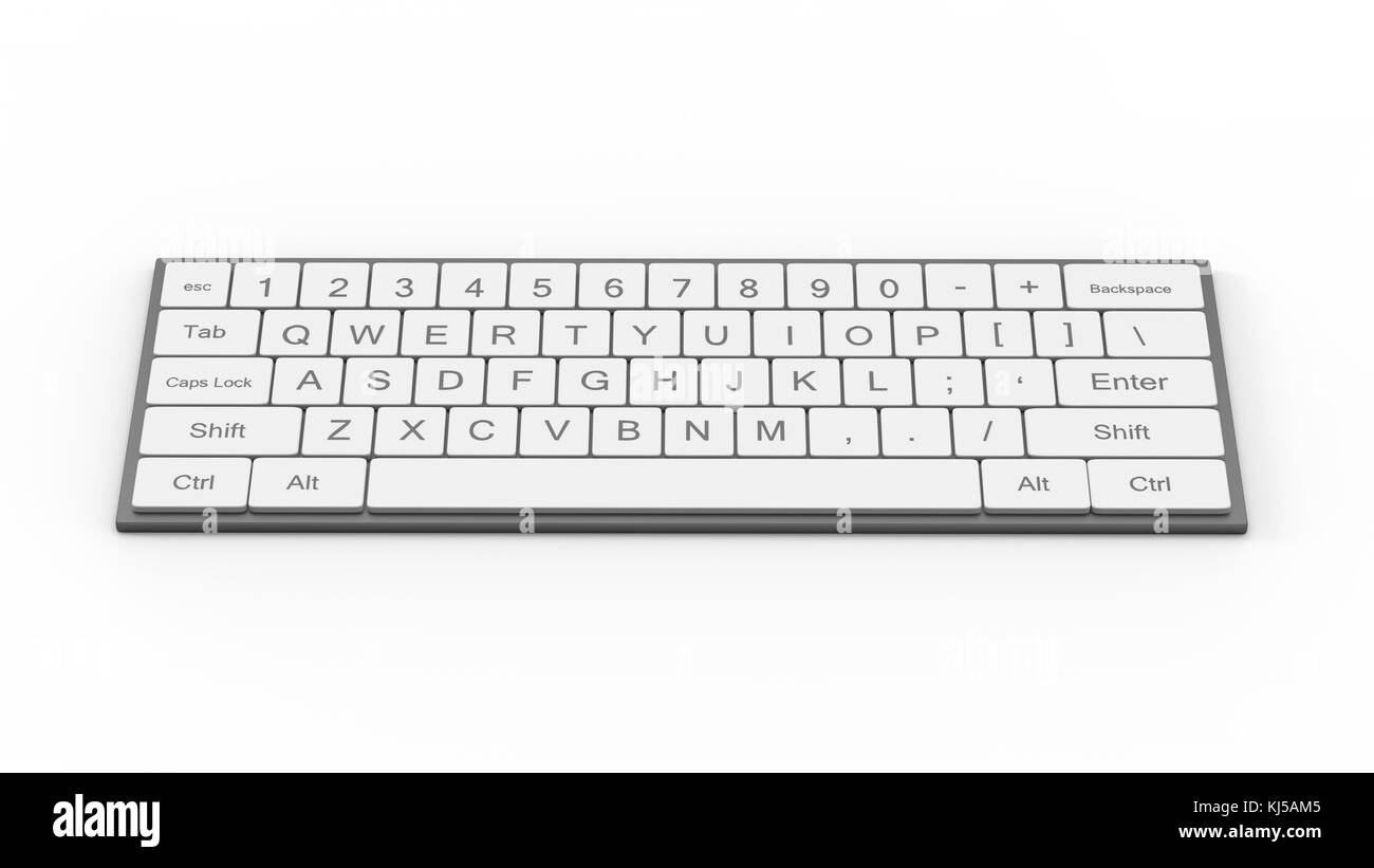 3d rendering computer keyboard or keypad on white background Stock ...