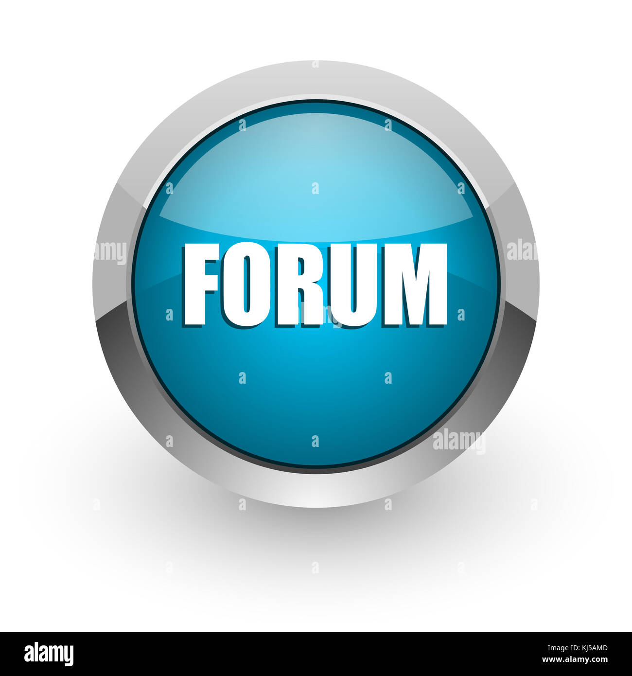 Forum blue silver metallic chrome border web and mobile phone icon on ...
