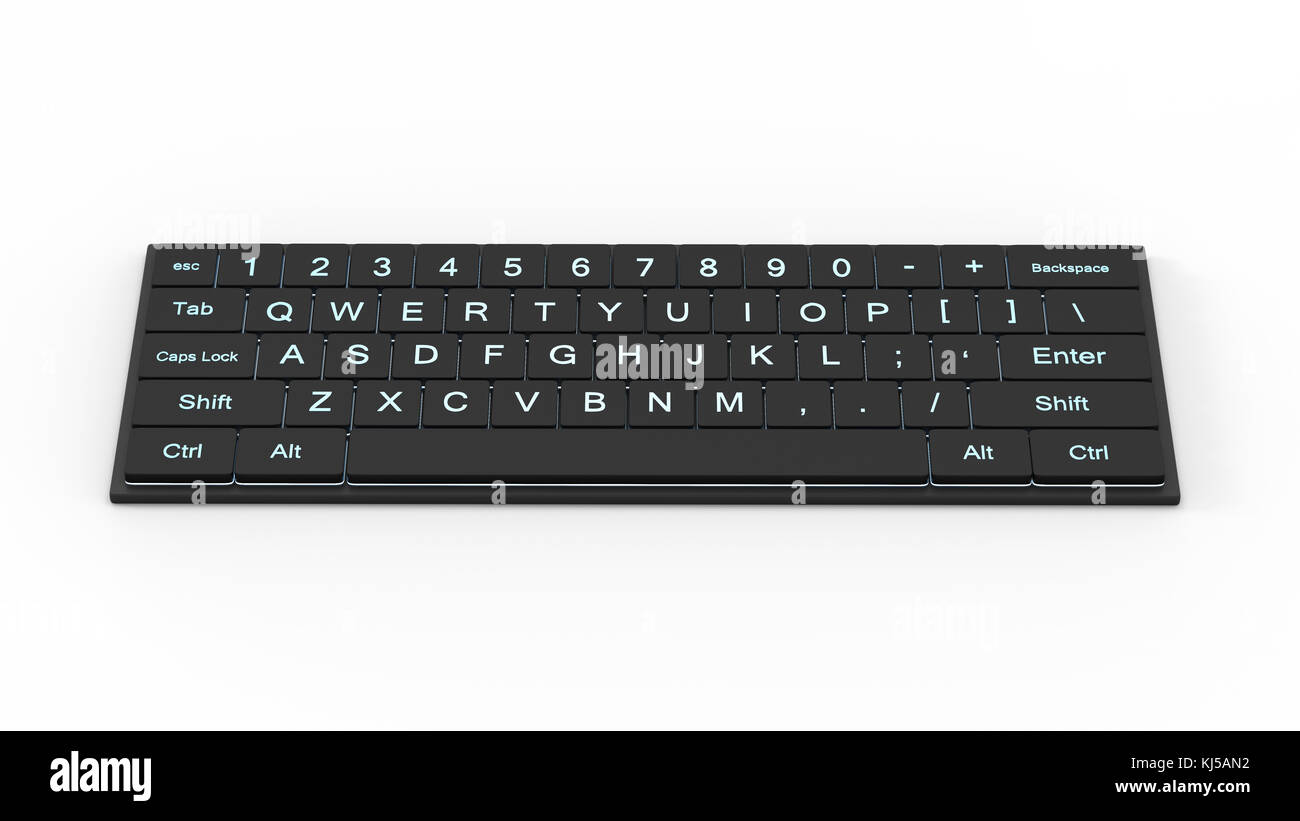 3d rendering computer keyboard or keypad on white background Stock ...