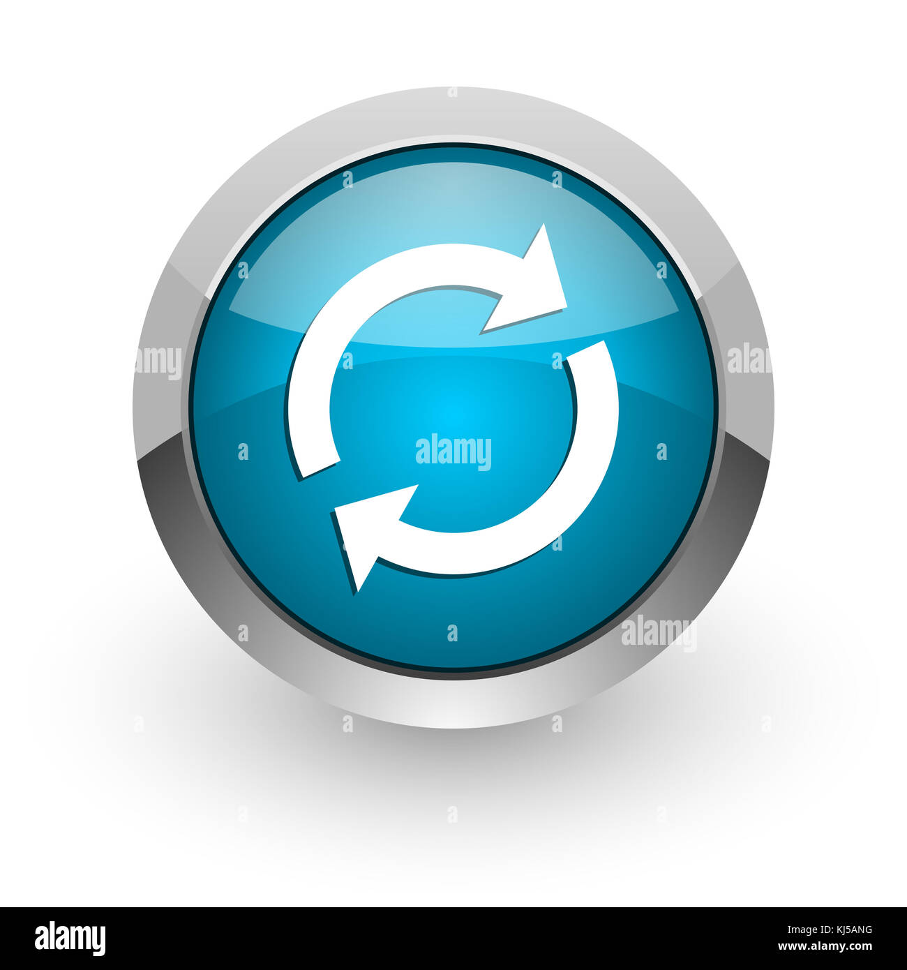 Reload blue silver metallic chrome border web and mobile phone icon on ...