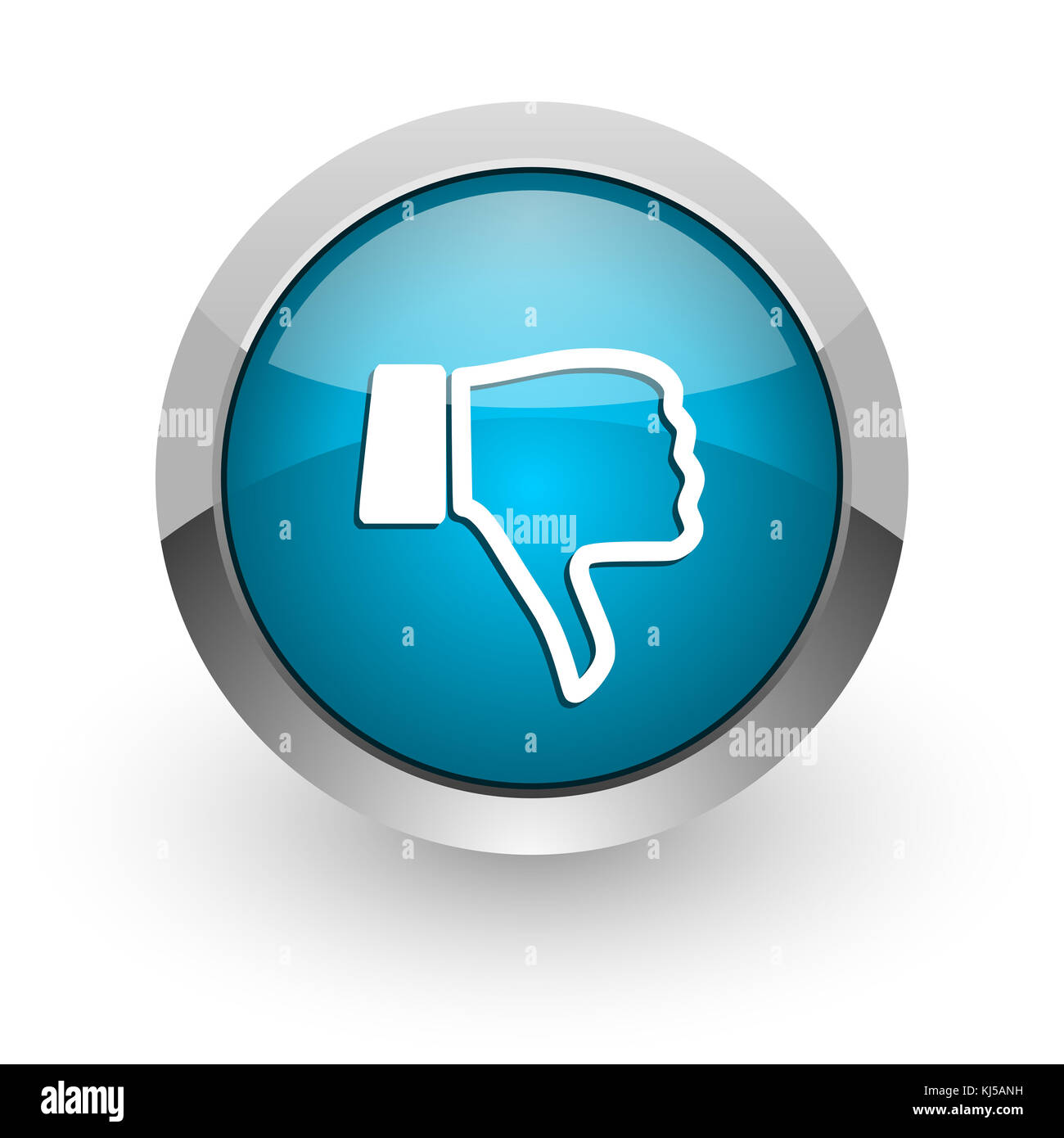 Dislike blue silver metallic chrome border web and mobile phone icon on ...