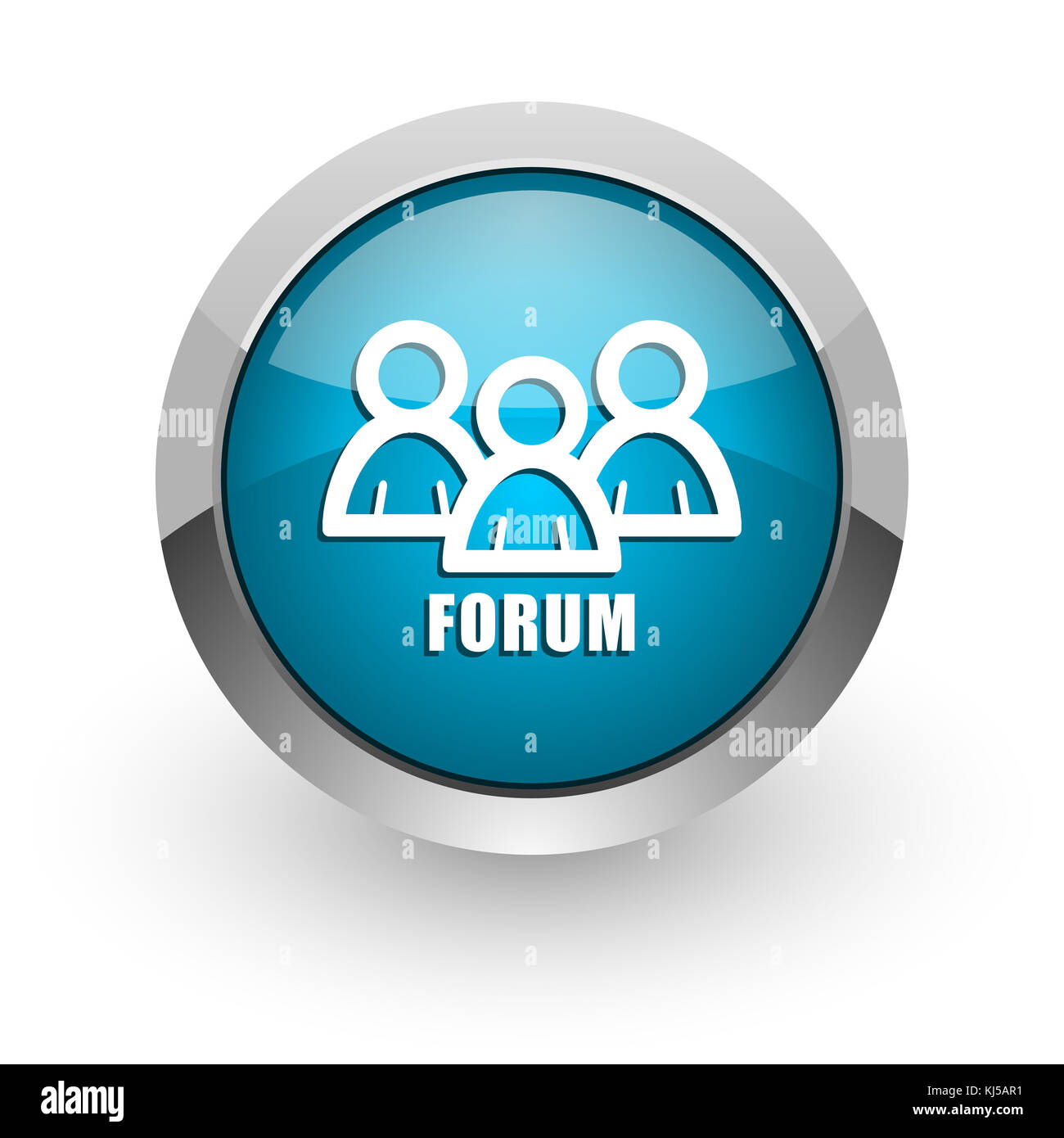 Forum blue silver metallic chrome border web and mobile phone icon on ...