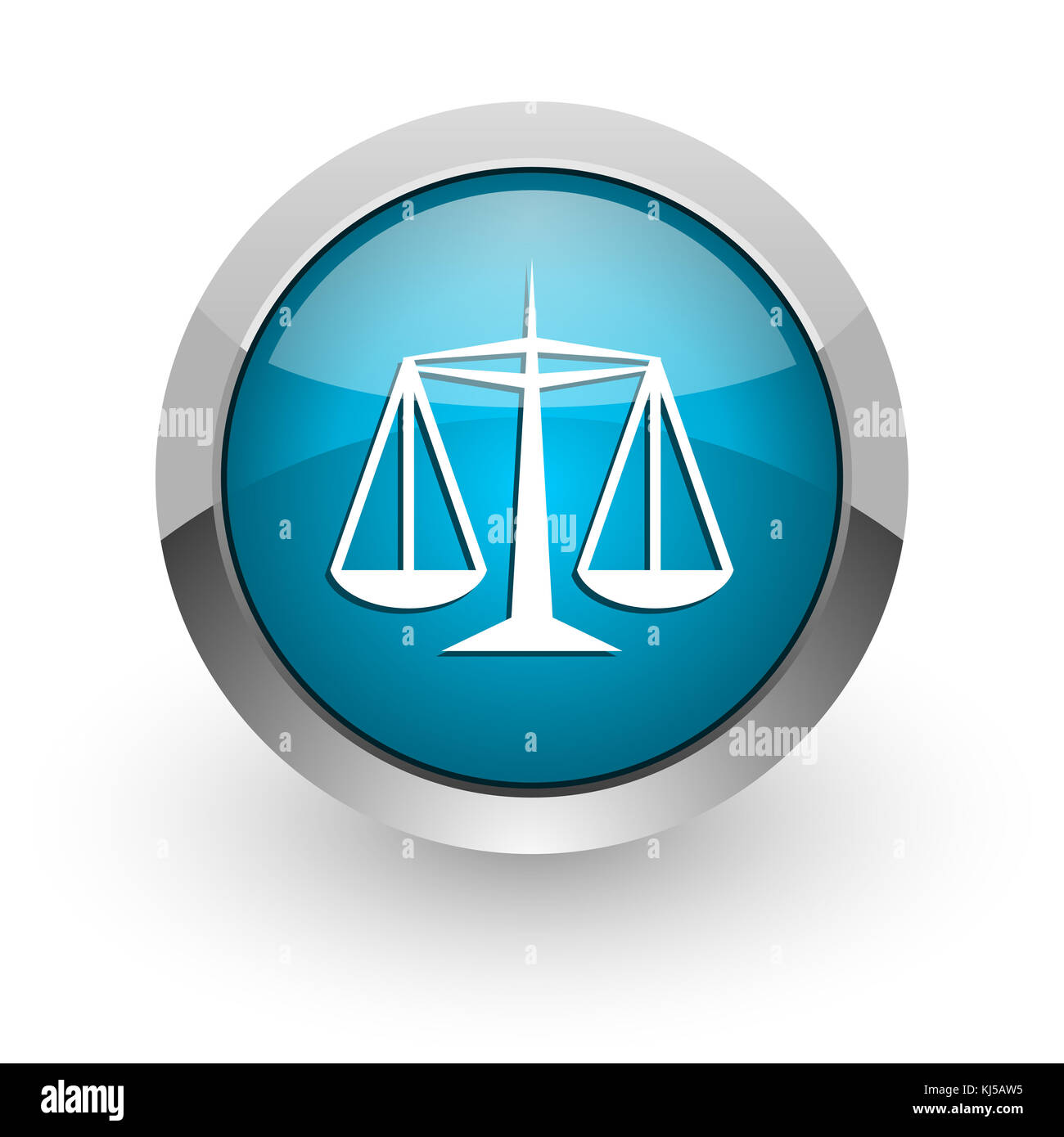 Justice blue silver metallic chrome border web and mobile phone icon on ...