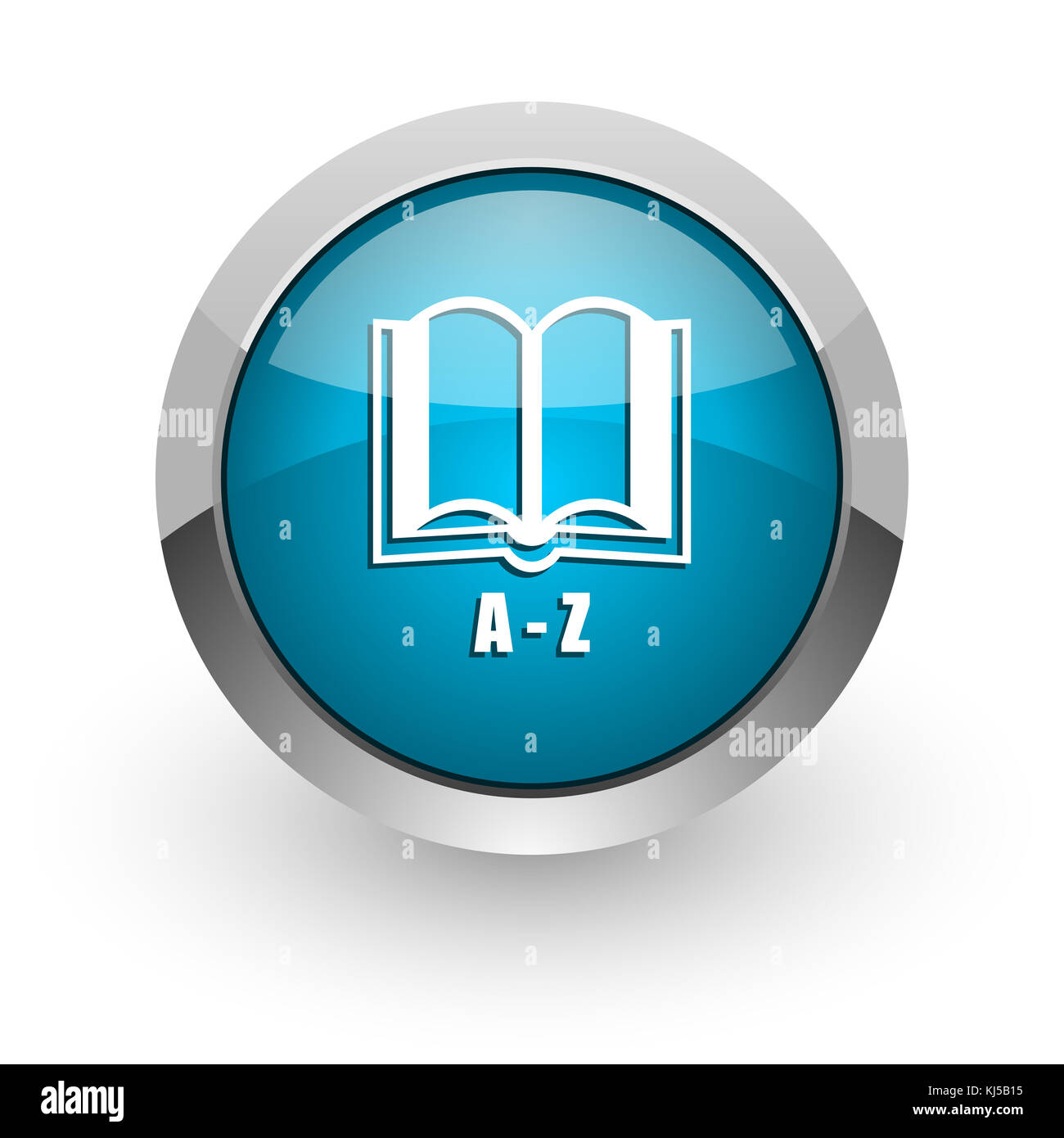 Dictionary blue silver metallic chrome border web and mobile phone icon ...