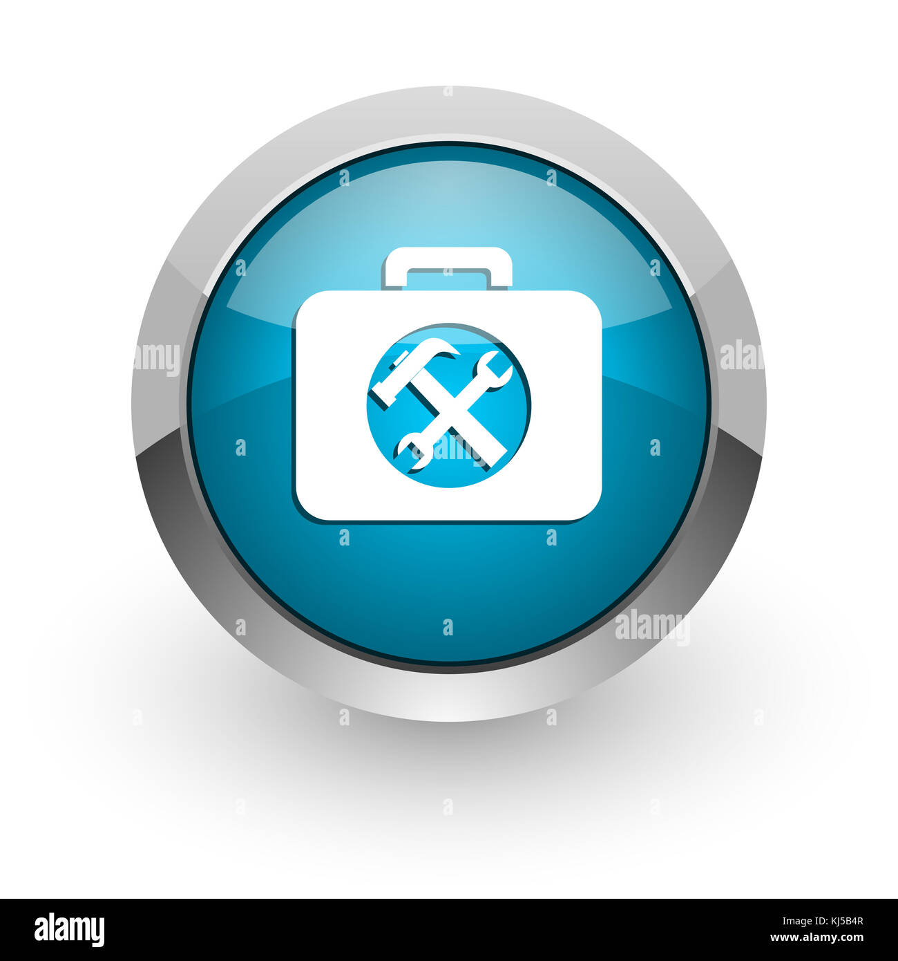 Toolkit blue silver metallic chrome border web and mobile phone icon on ...