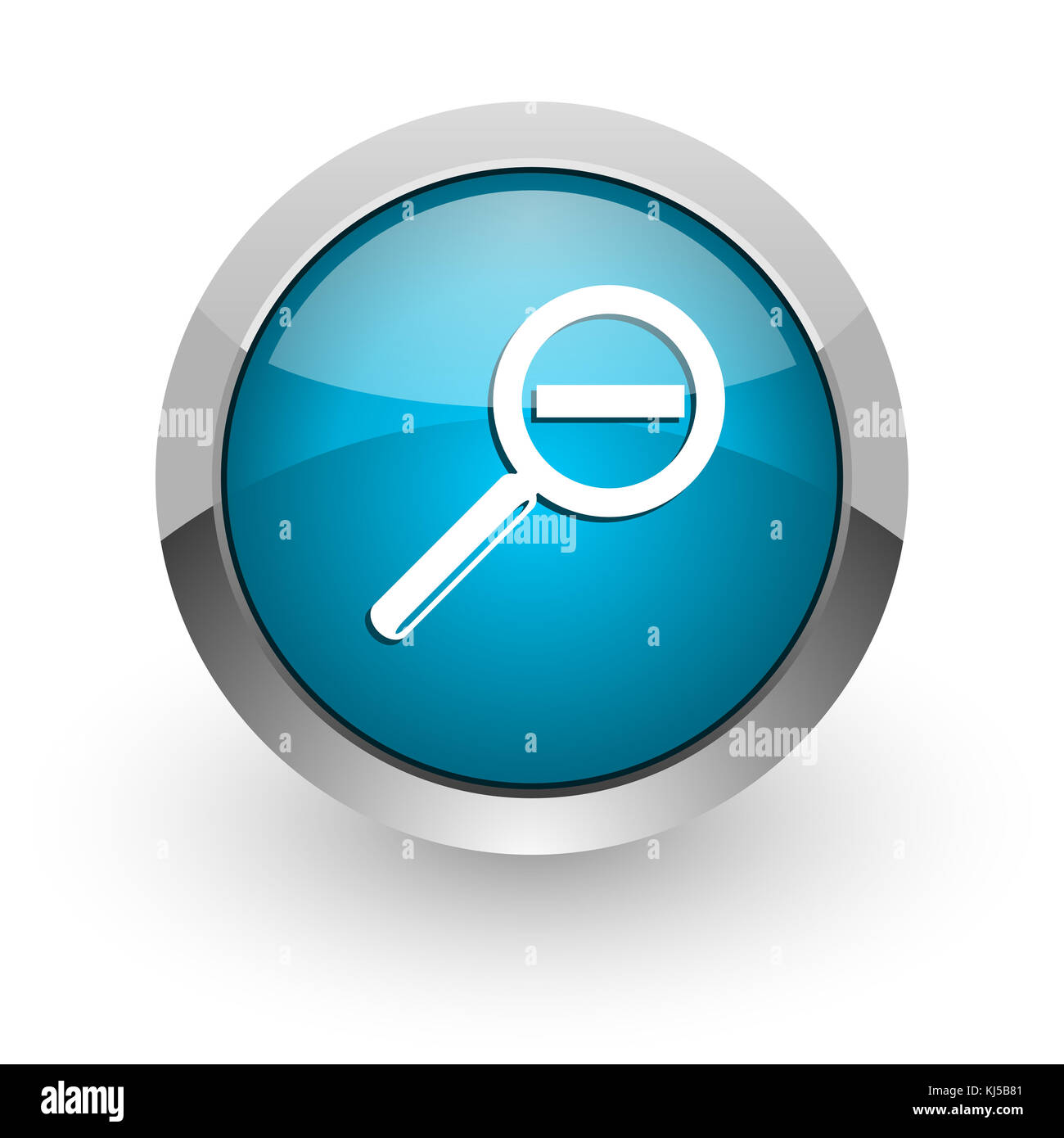 Lens blue silver metallic chrome border web and mobile phone icon on ...