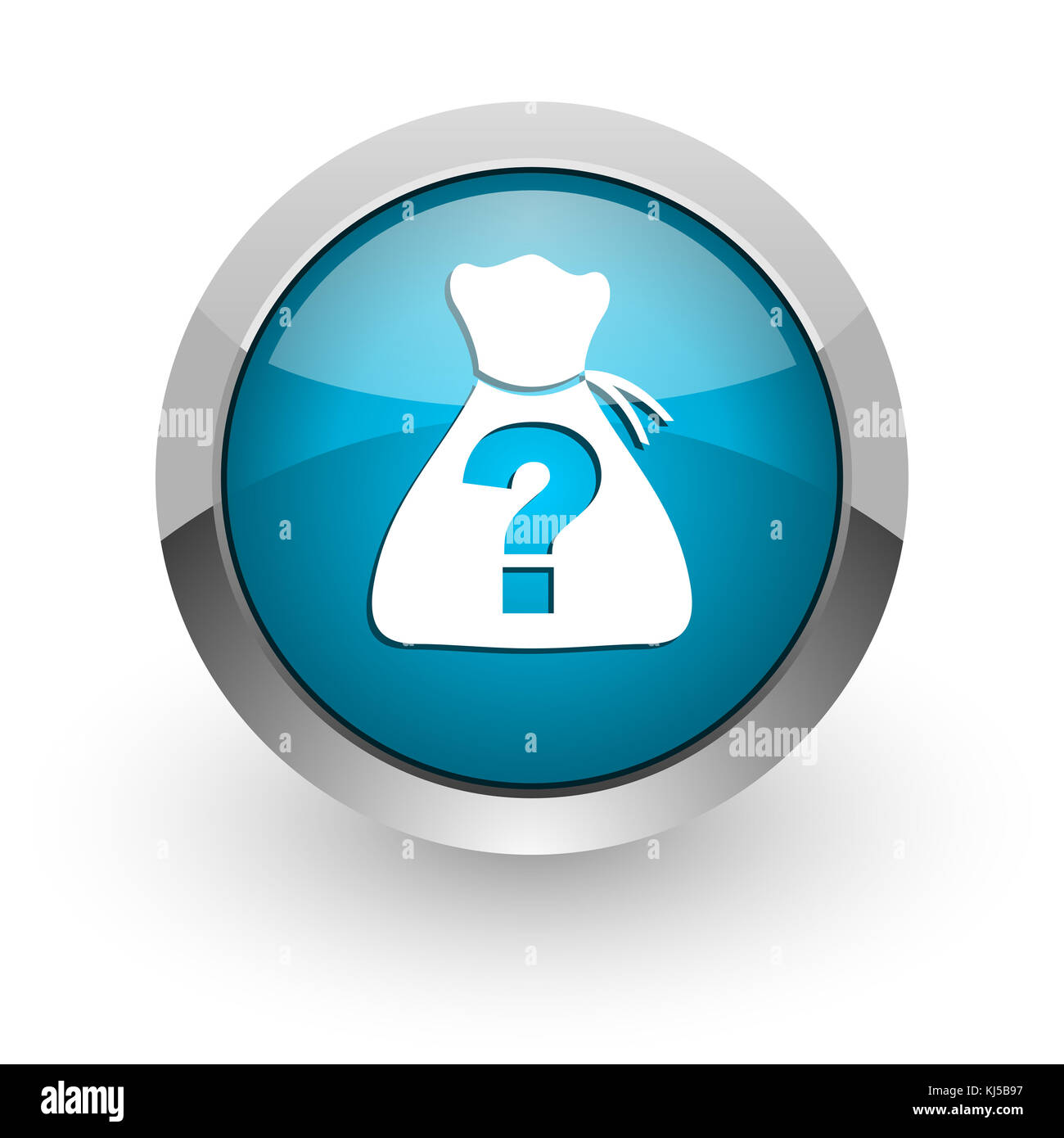 Riddle blue silver metallic chrome border web and mobile phone icon on ...