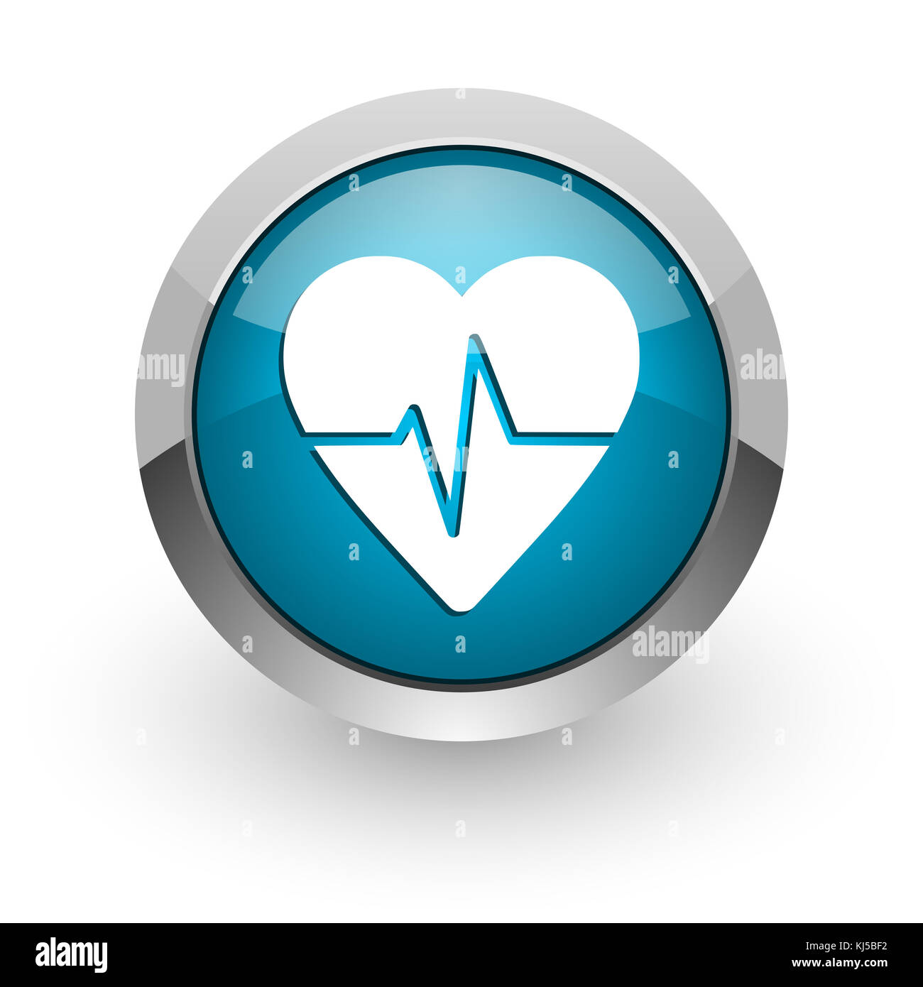 Pulse blue silver metallic chrome border web and mobile phone icon on ...