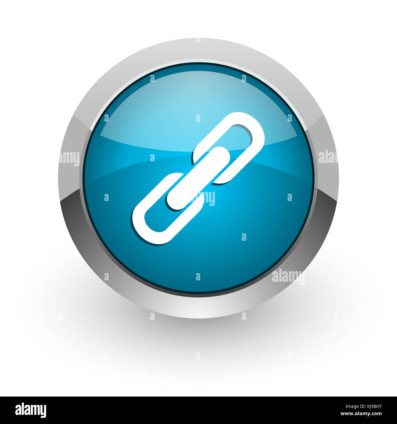 Link blue silver metallic chrome border web and mobile phone icon on ...