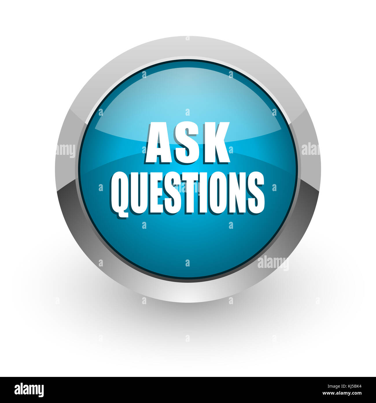 Ask questions blue silver metallic chrome border web and mobile phone ...