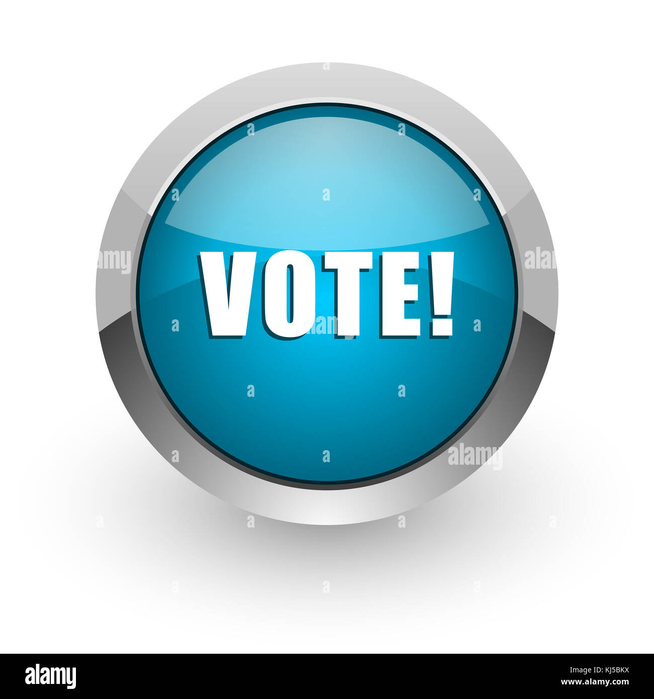 Vote blue silver metallic chrome border web and mobile phone icon on ...