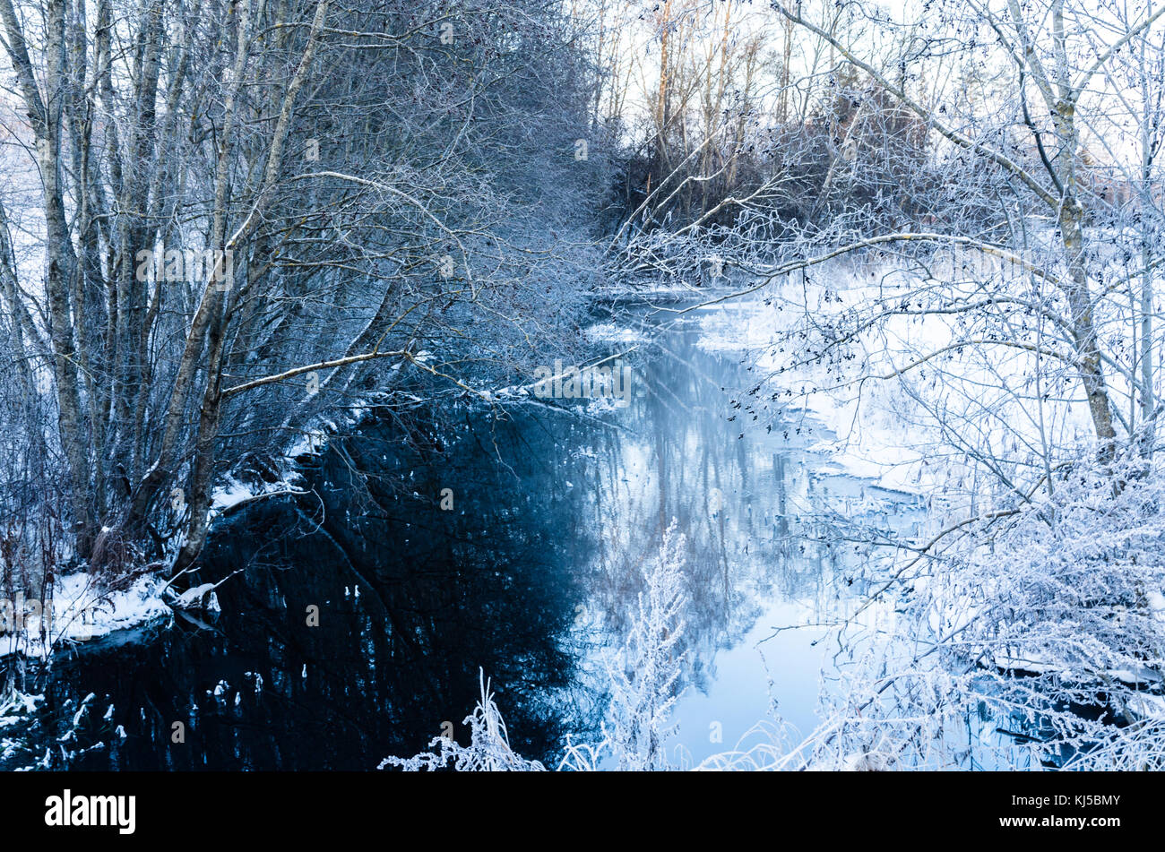 A stream in winter Stock Photo - Alamy