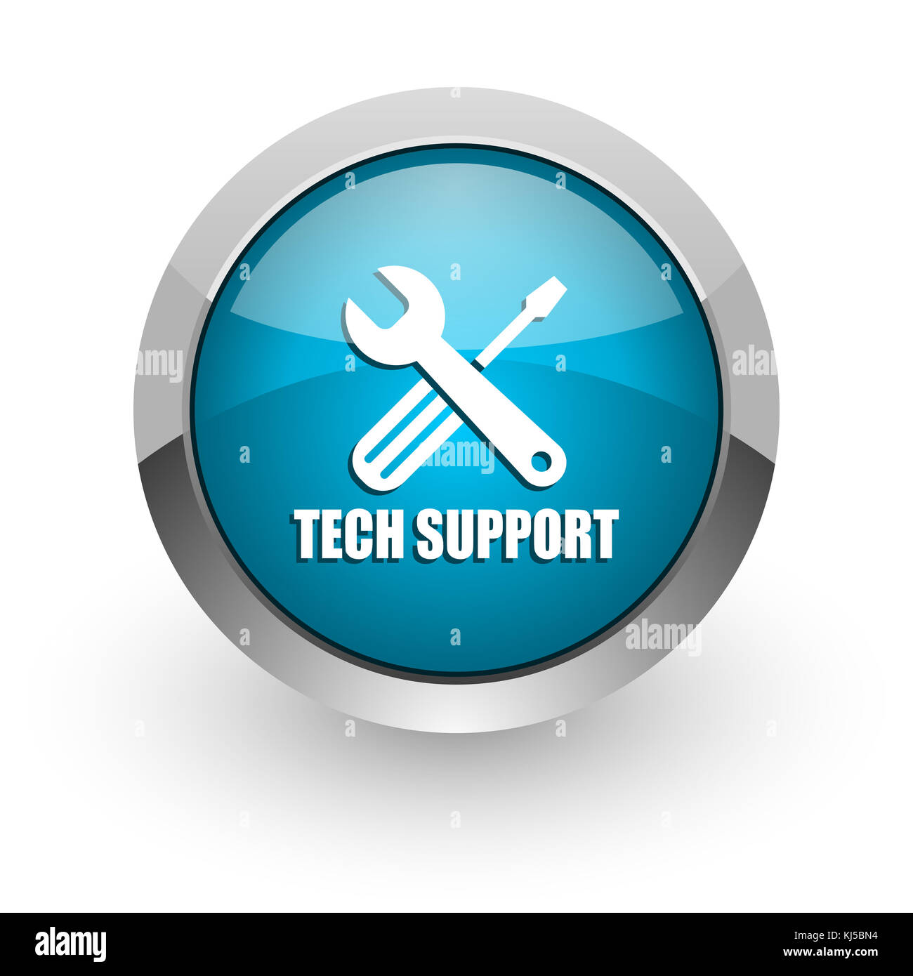 Technical support blue silver metallic chrome border web and mobile ...