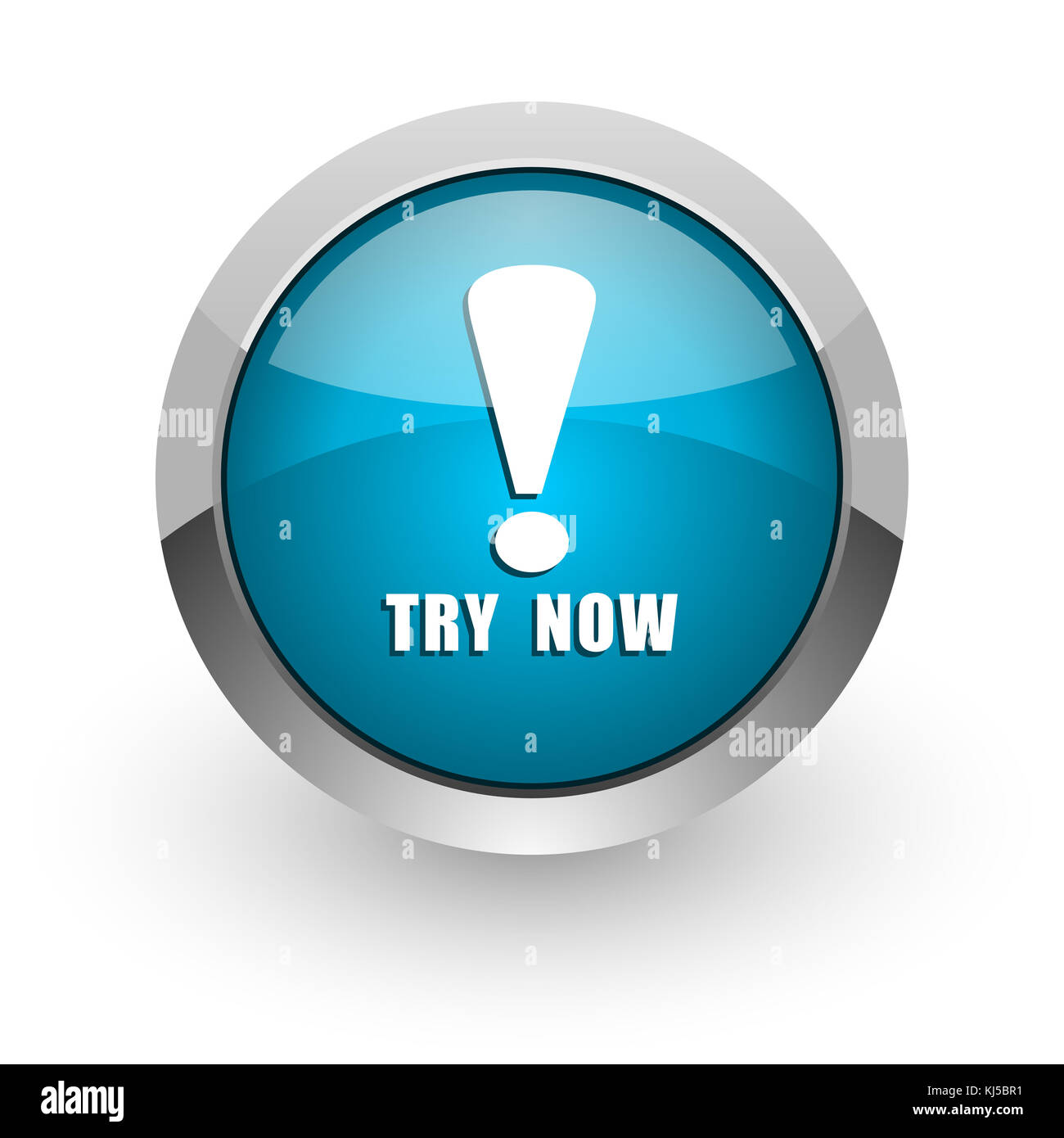 Try now blue silver metallic chrome border web and mobile phone icon on ...