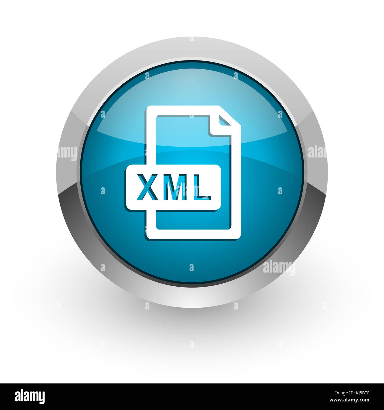 Xml file blue silver metallic chrome border web and mobile phone icon ...