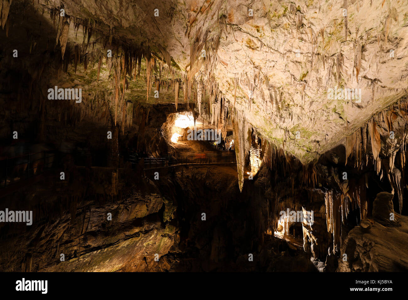 Picturesque karst features illuminated in the cave Stock Photo - Alamy