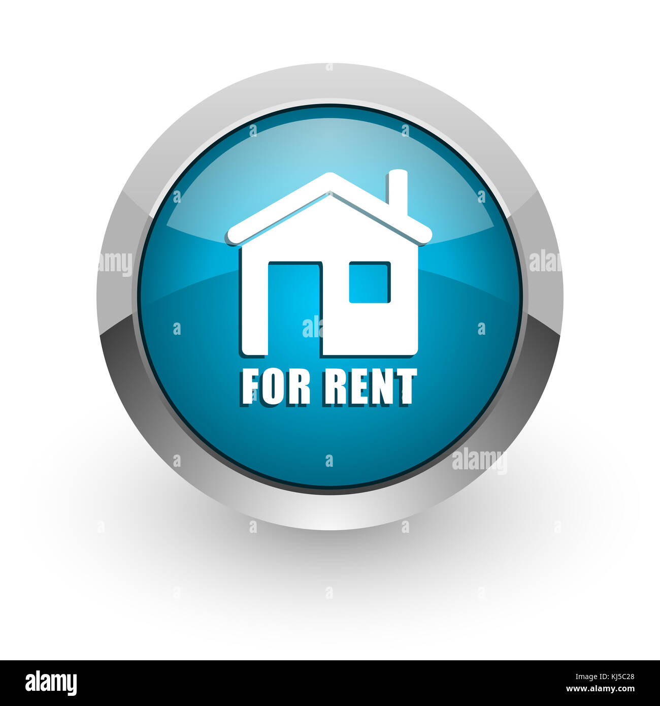 For rent blue silver metallic chrome border web and mobile phone icon ...