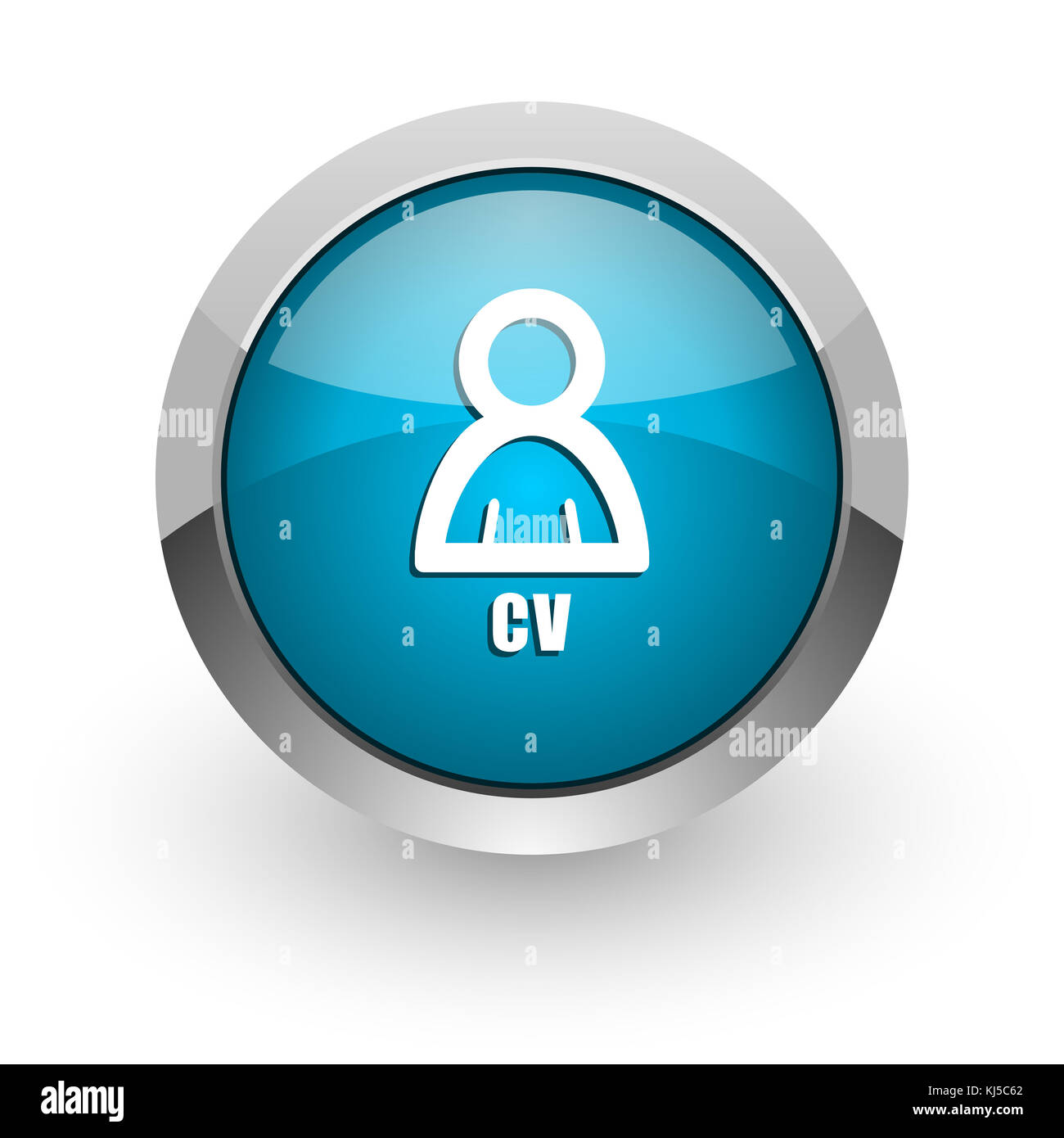 Cv blue silver metallic chrome border web and mobile phone icon on ...